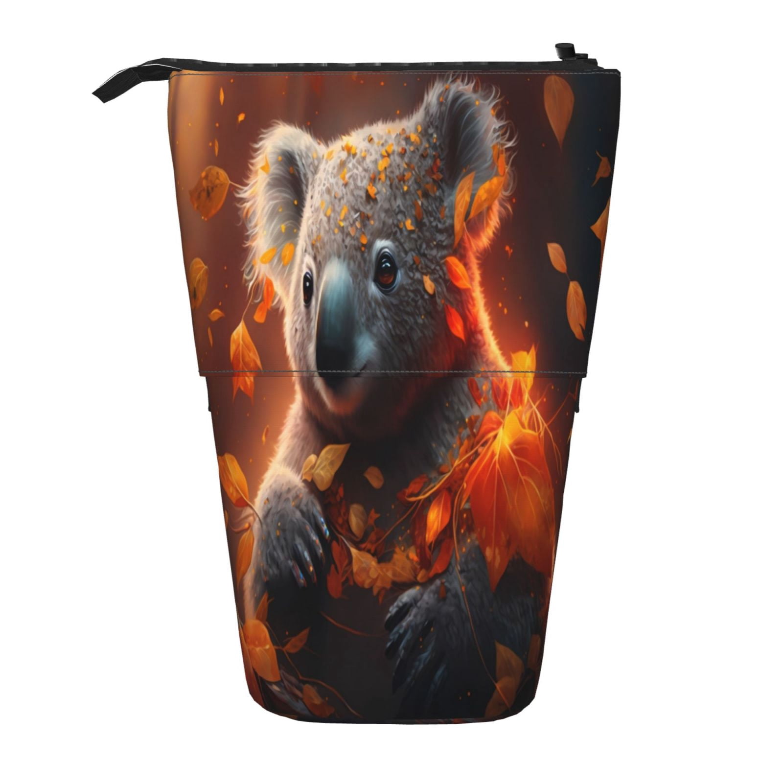 Tebeau Cute Maple Leaf Koala Print Telescopic Pencil Bag Pen Holder Pop ...