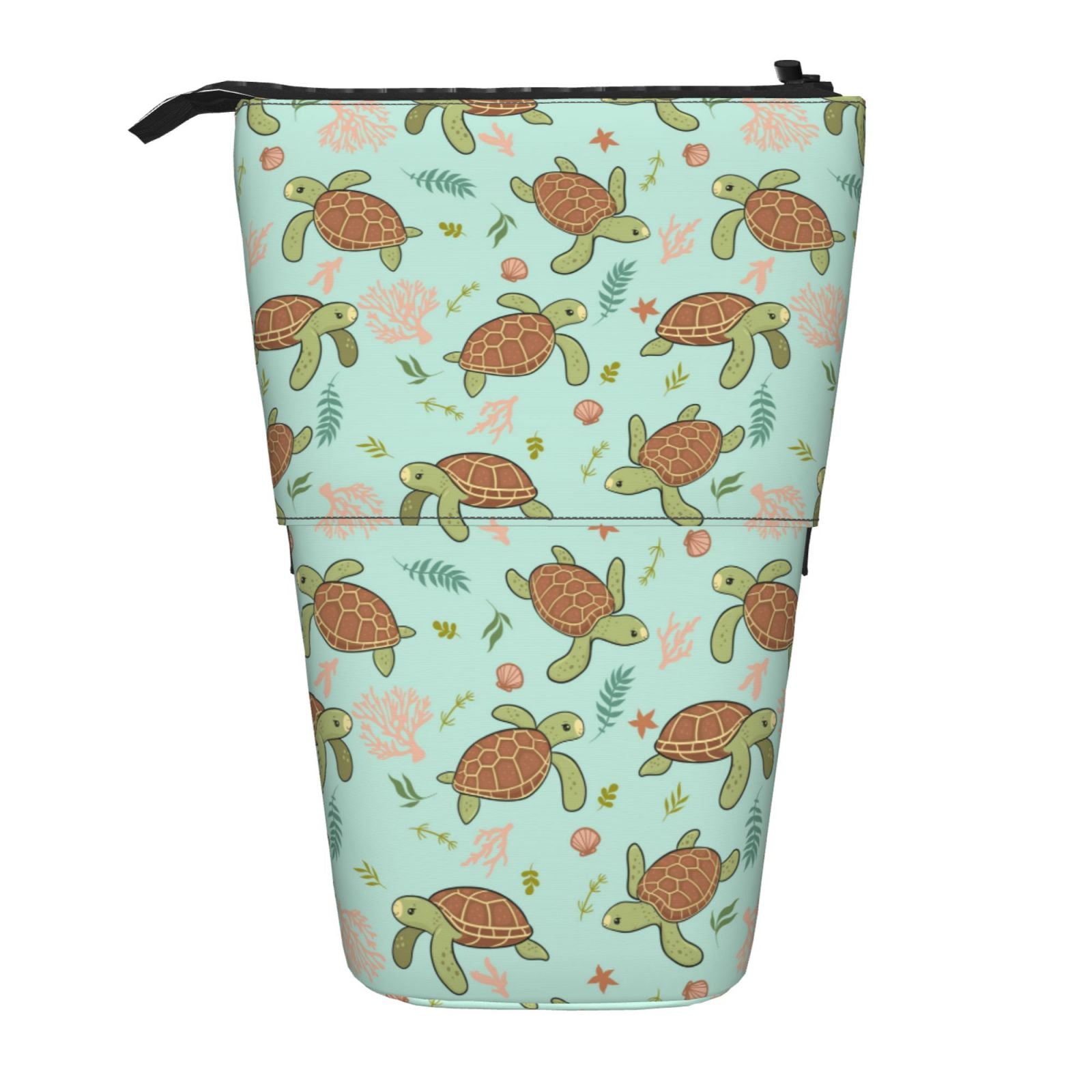 Tebeau Cute Sea Turtles Print Telescopic Pencil Bag Pen Holder Pop Up ...