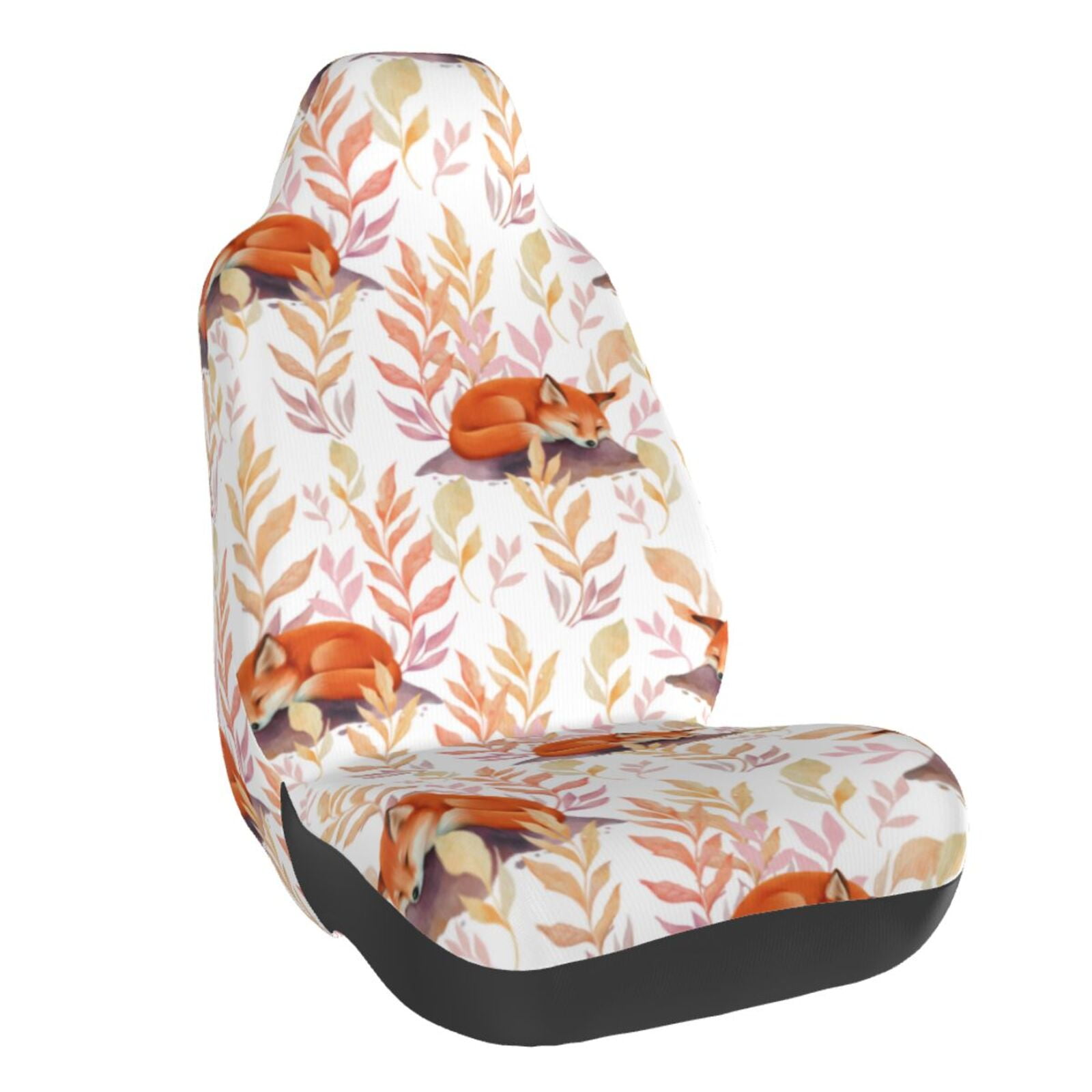 Tebeau Cute Sleepy Fox Pattern Automotive Seat Covers, Universal Fit ...