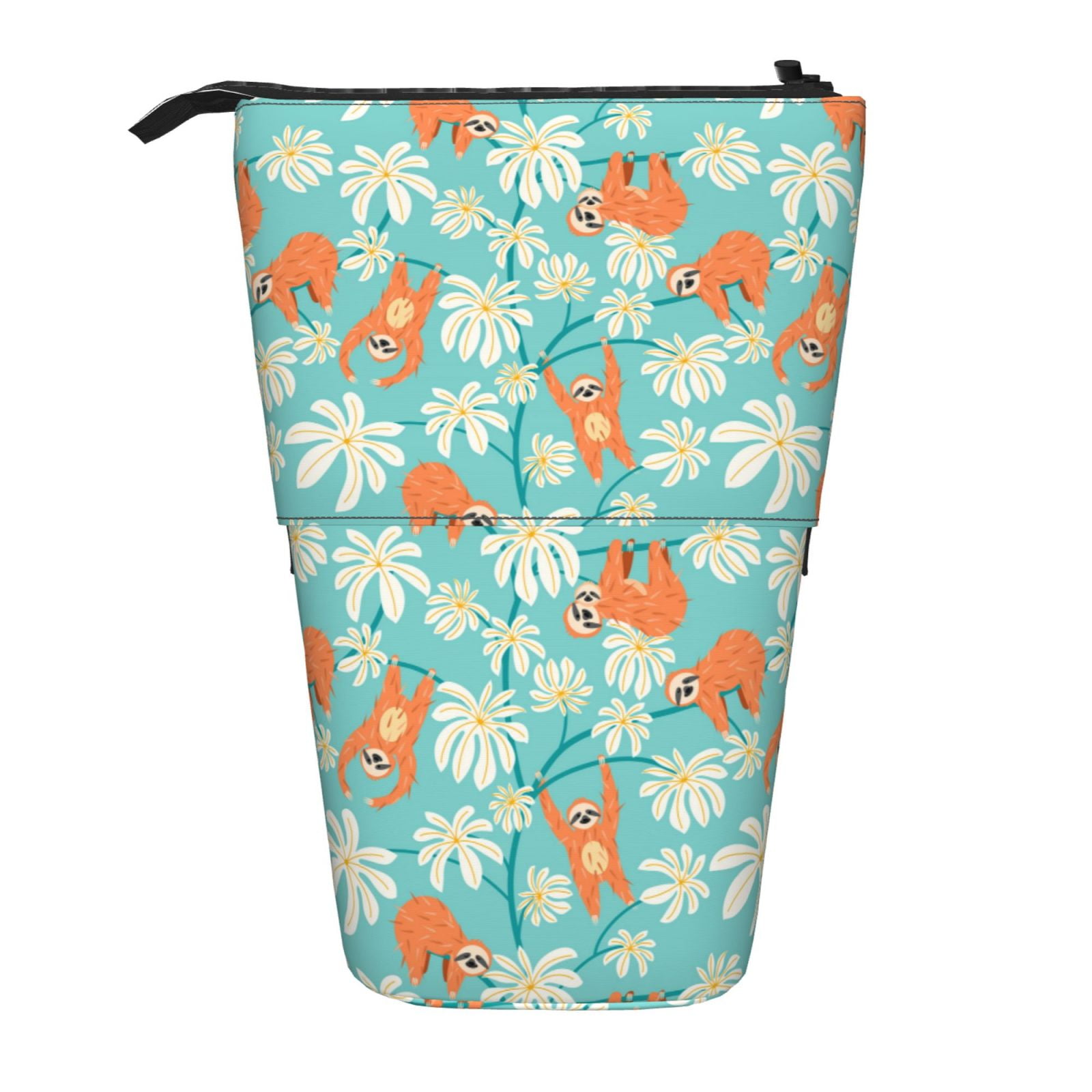 Tebeau Cute Sloth on Floral Tree Print Telescopic Pencil Bag Pen Holder ...