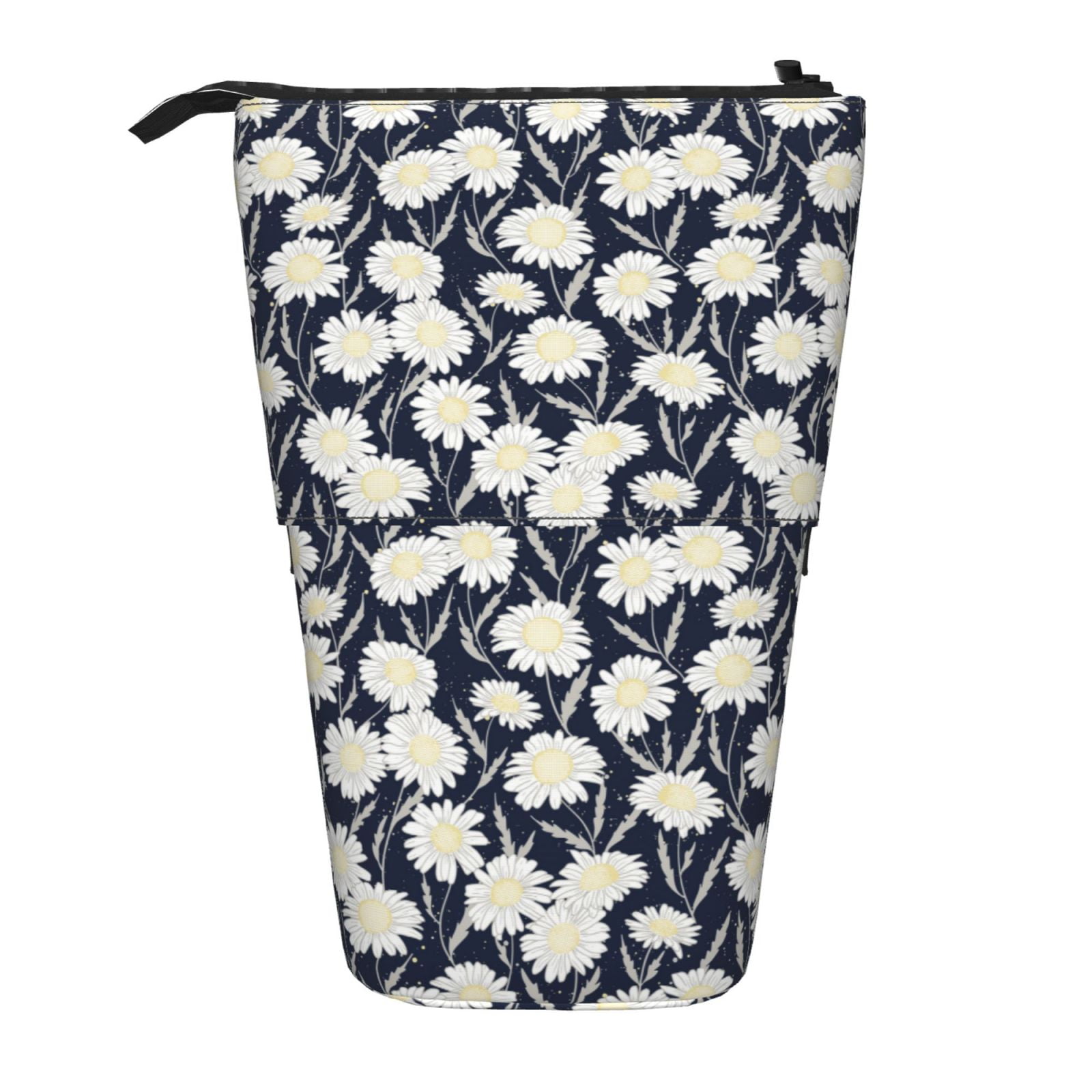 Tebeau Daisies Flowers Print Telescopic Pencil Bag Pen Holder Pop Up ...