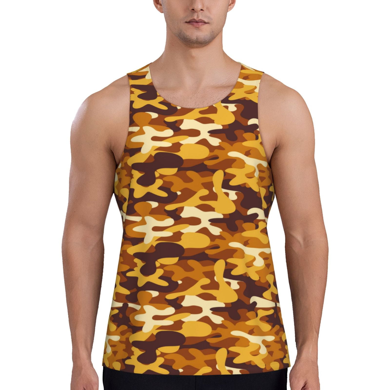 Tebeau Desert Camouflage Print Men's Drop Arm Tank Top Sleeveless ...