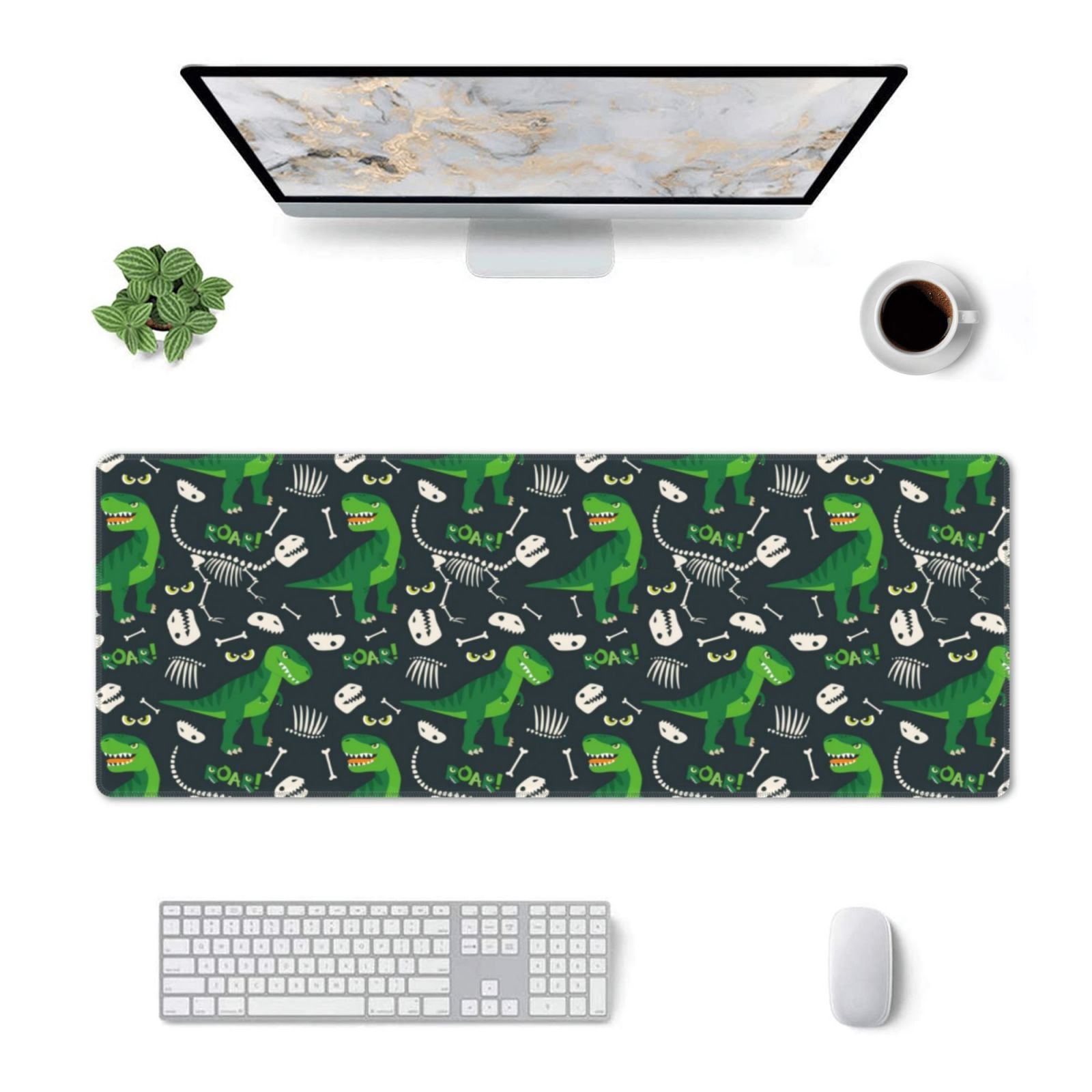 Tebeau Dinosaur and Bone Print 12x31.5 inch Gaming Mouse Pad Mat Rubber ...