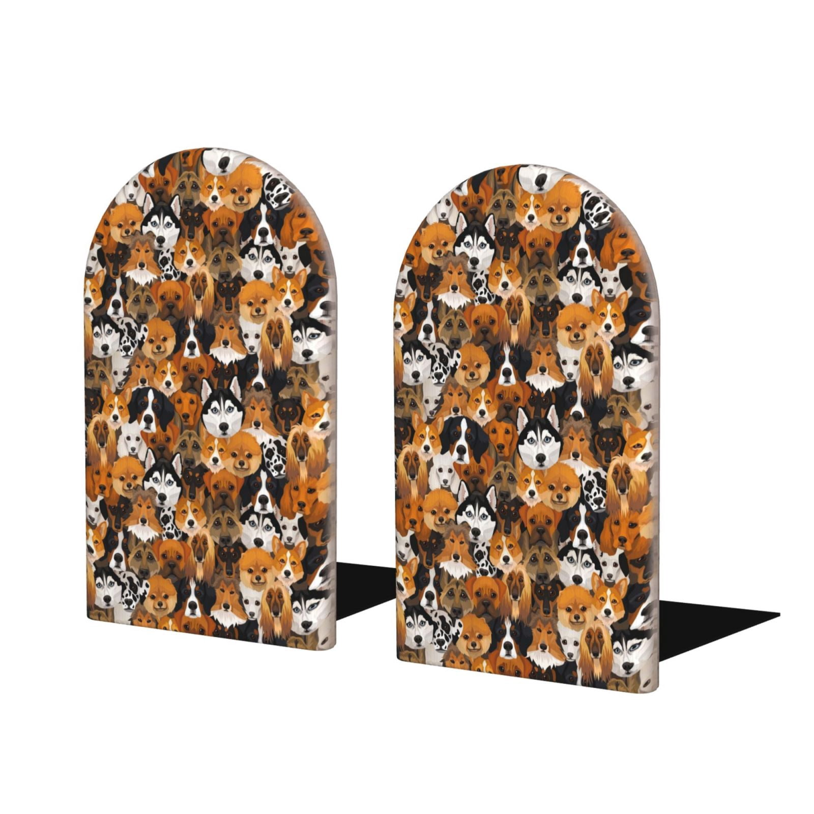 Tebeau Dogs Different Breeds Print Wood Bookends for Shelves,Bookends ...