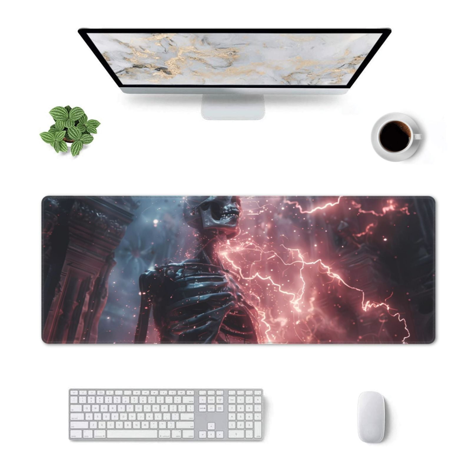Tebeau Electric Skeleton Surrealism Print 12x31.5 inch Gaming Mouse Pad ...