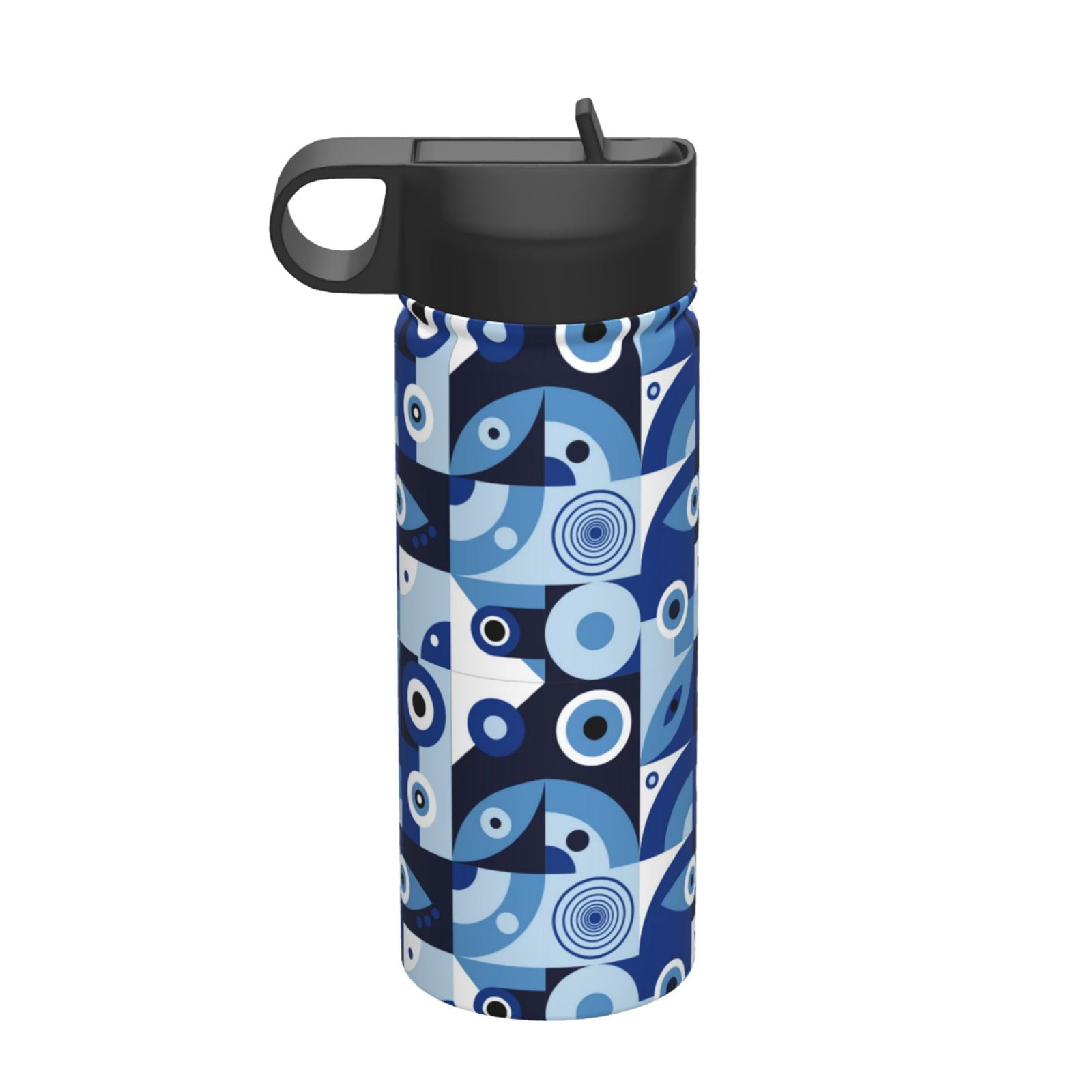 Tebeau Evil Eye Print Vacuum Insulated Water Bottle, 18 oz Stainless ...