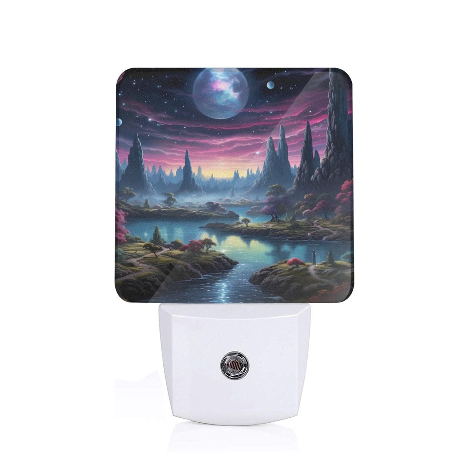 Tebeau Fantasy Landscape Starry Night Print Night Light, Plug in Night ...