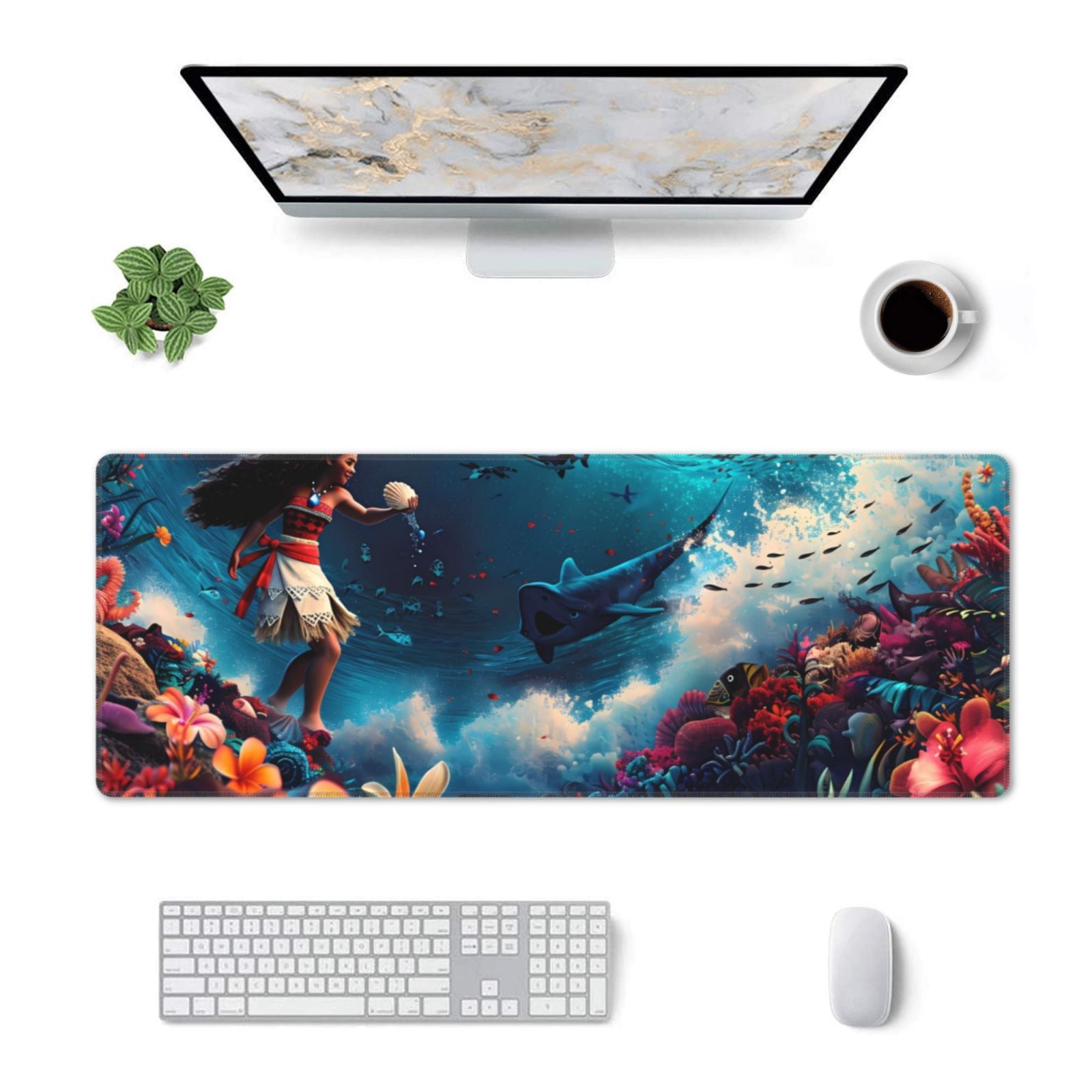 Tebeau Fantasy Underwater Adventure Print 12x31.5 inch Gaming Mouse Pad ...