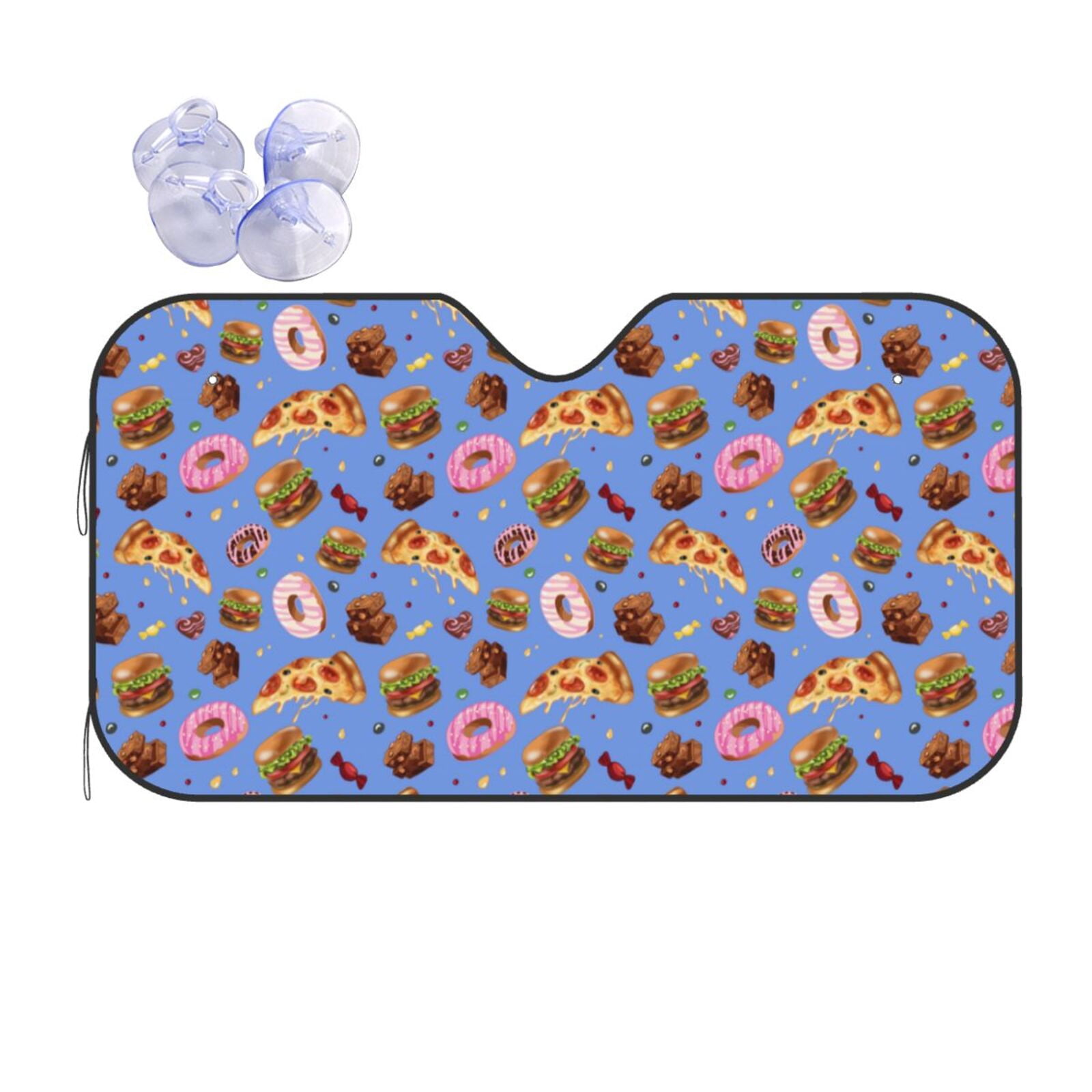 Tebeau Fastfoods Print Foldable Car Windshield Sun Shades Universal Fit ...