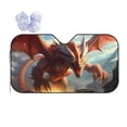 Tebeau Ferocious Dragon Fury Print Foldable Car Windshield Sun Shades ...