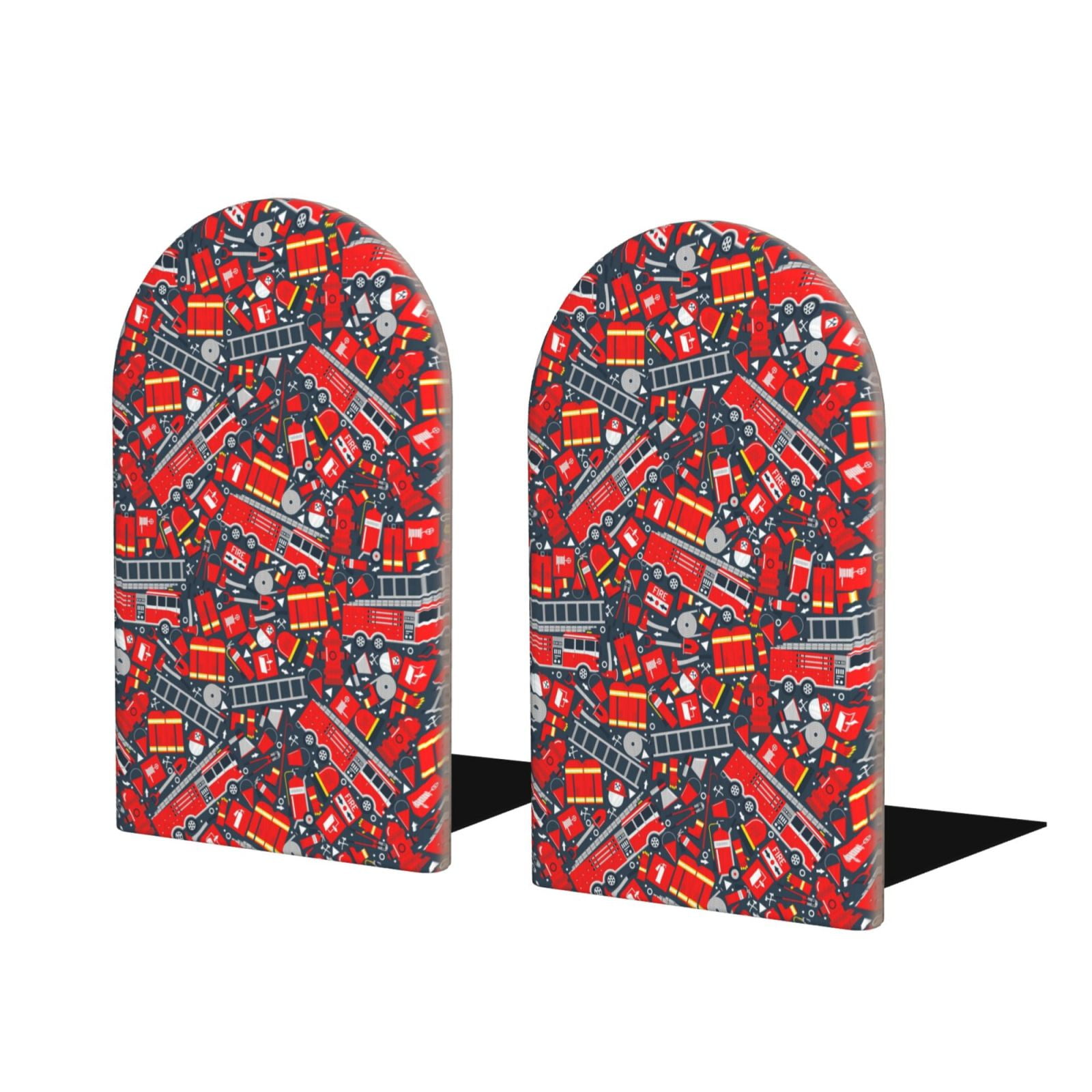 Tebeau Fire Sign Print Wood Bookends for Shelves,Bookends,Book Holders ...