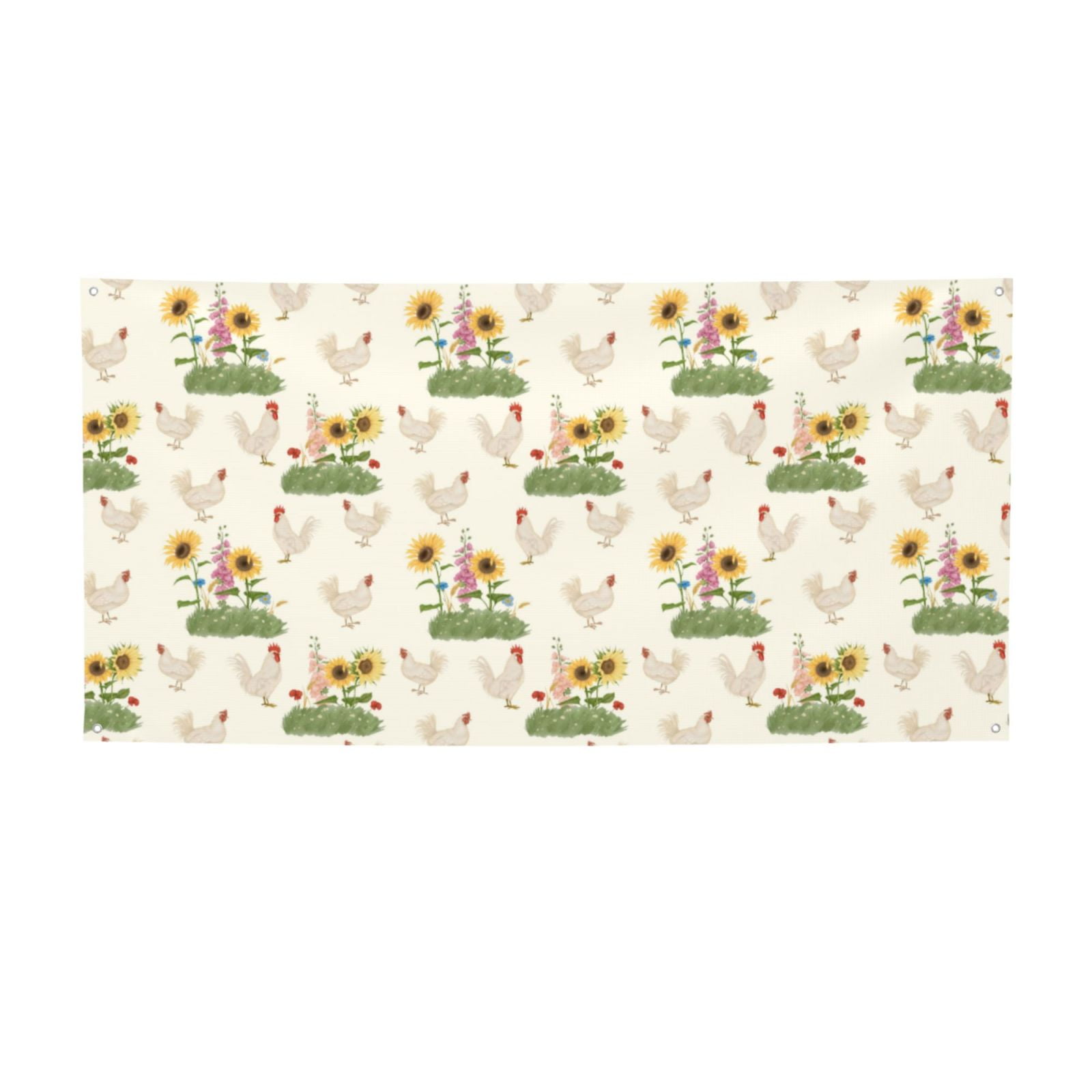 Tebeau Flowers And Hens Print Banner Backdrop Banner for Outdoor and ...