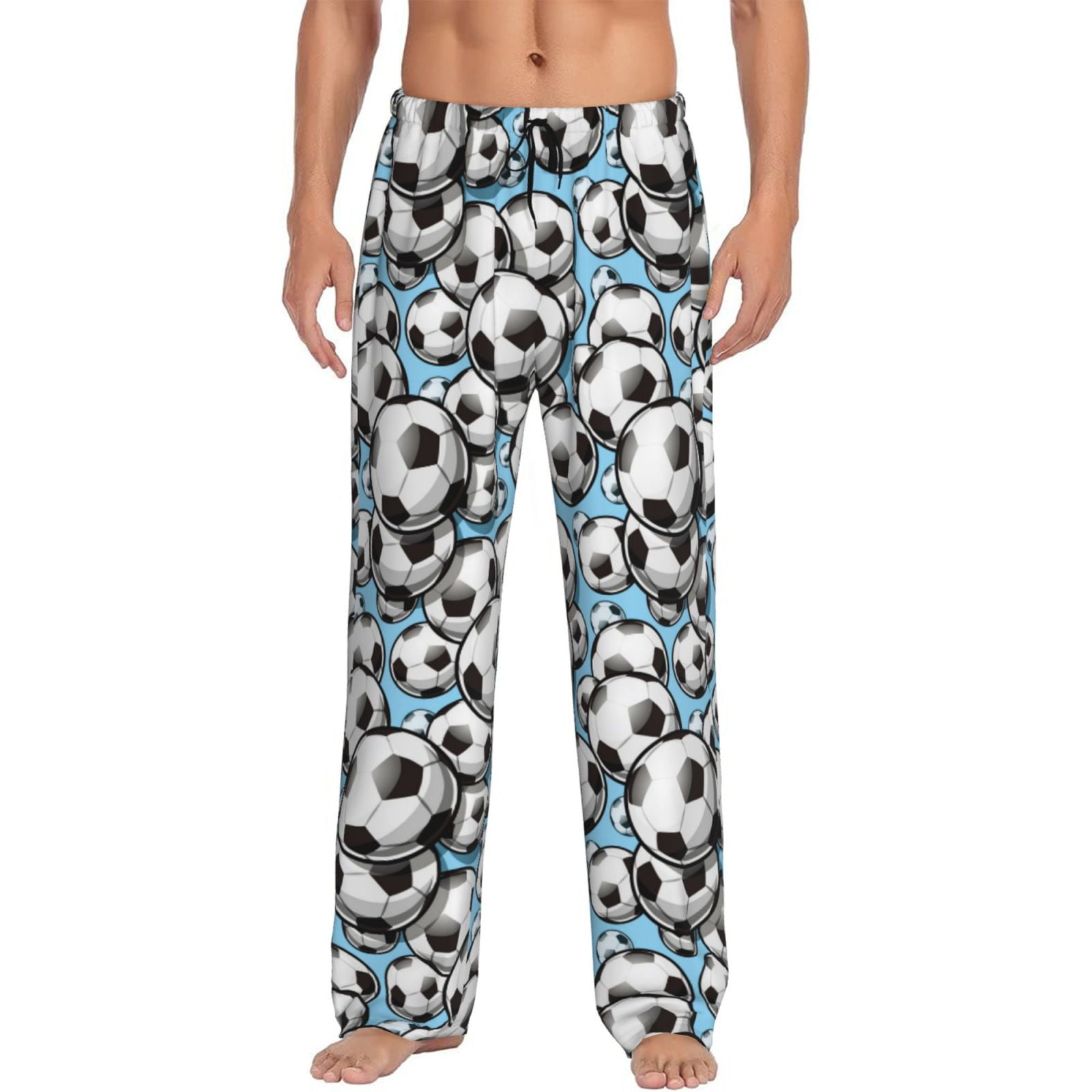 Tebeau Football Soccer Ball Print Men's Pajama Pant Men's Sleep Pajama ...