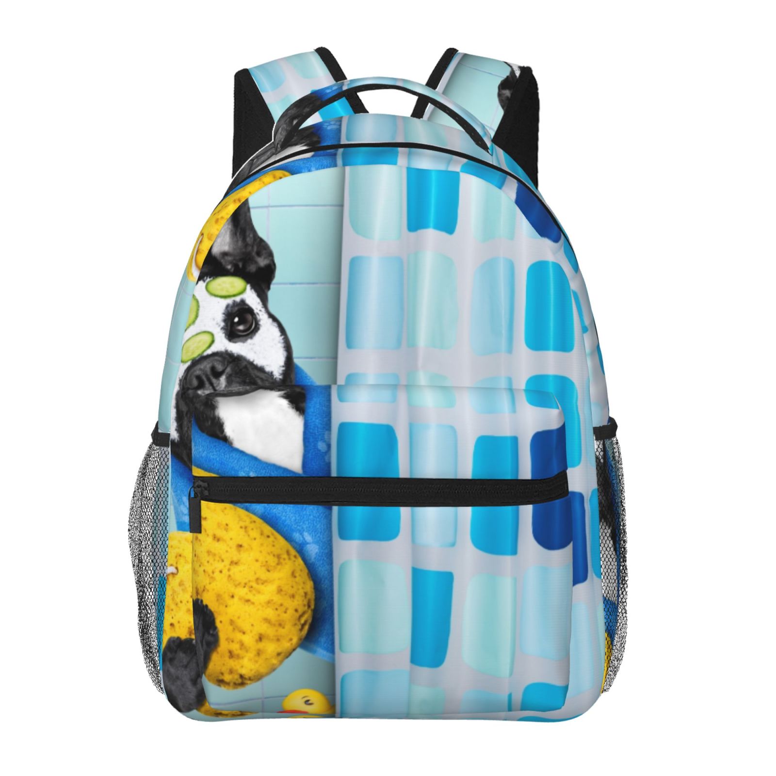 Tebeau French Bulldog Dog in a Bathtub Print Backpack for Women Men ...