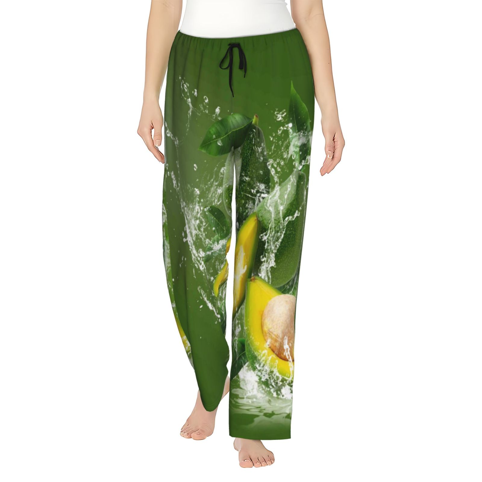 Tebeau Friut Avocado Print Women Pajama Pants Women's Drawstring Pajama ...