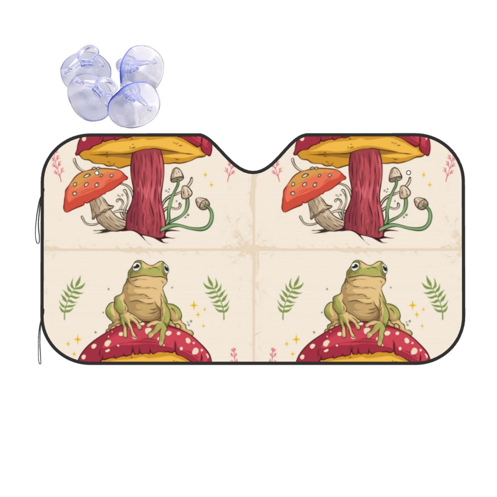 Tebeau Frog Sitting On Mushroom Print Foldable Car Windshield Sun ...