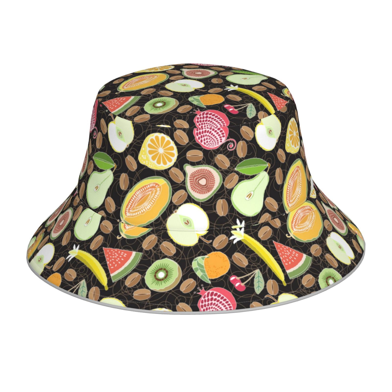 Tebeau Fruits Print Fashion Unisex Reflective Bucket Hat Packable ...