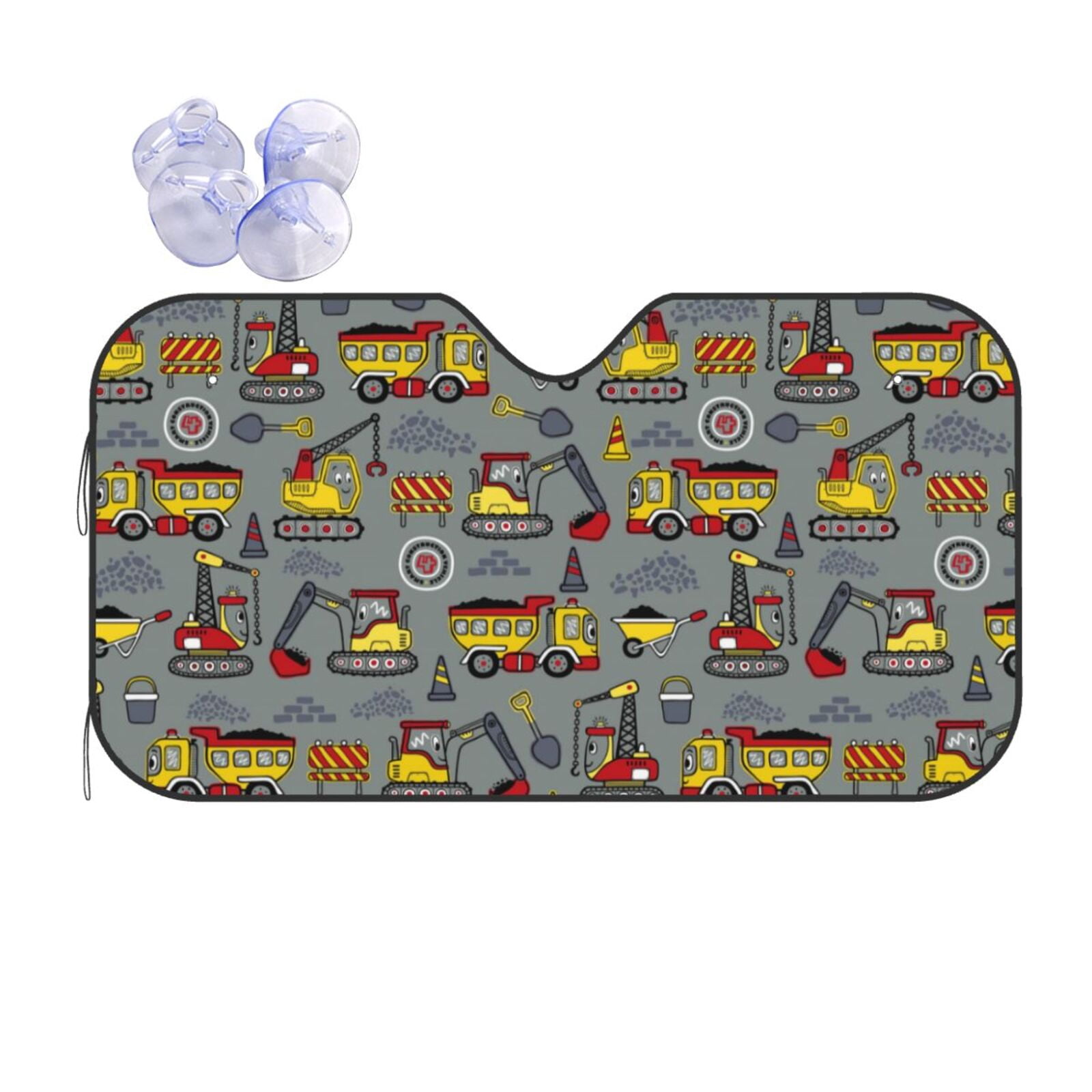 Tebeau Funny Construction Print Foldable Car Windshield Sun Shades ...