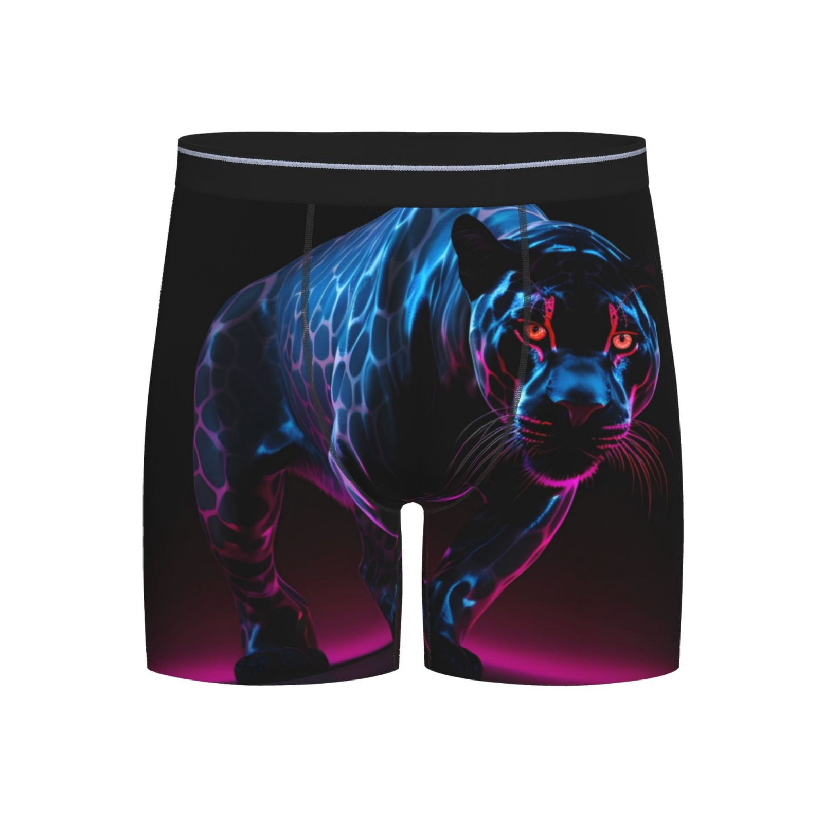Tebeau Futuristic Purple Panther Print Men's Underwear Boxer Briefs ...