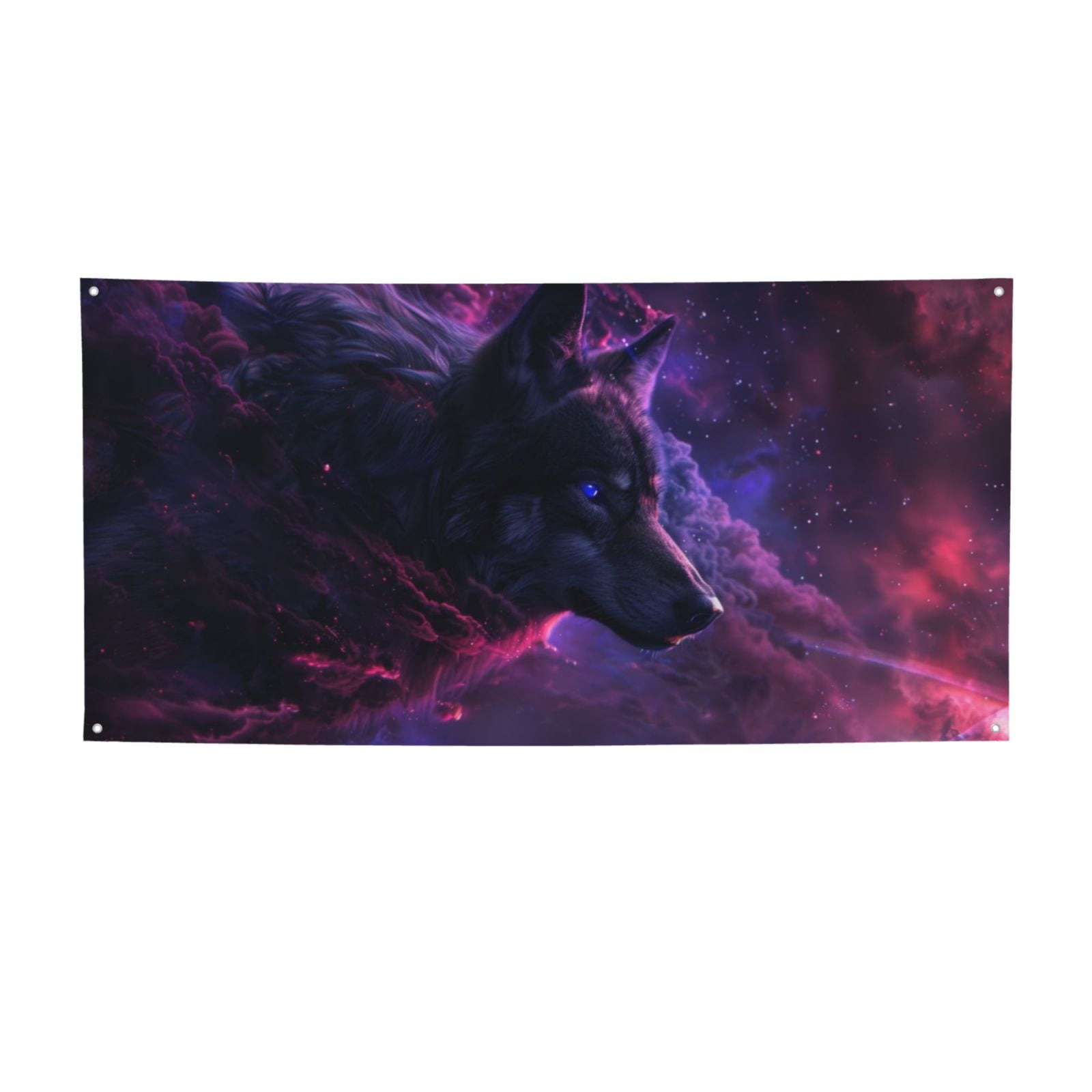 Tebeau Galactic Wolf Stare Print Banner Backdrop Banner for Outdoor and ...