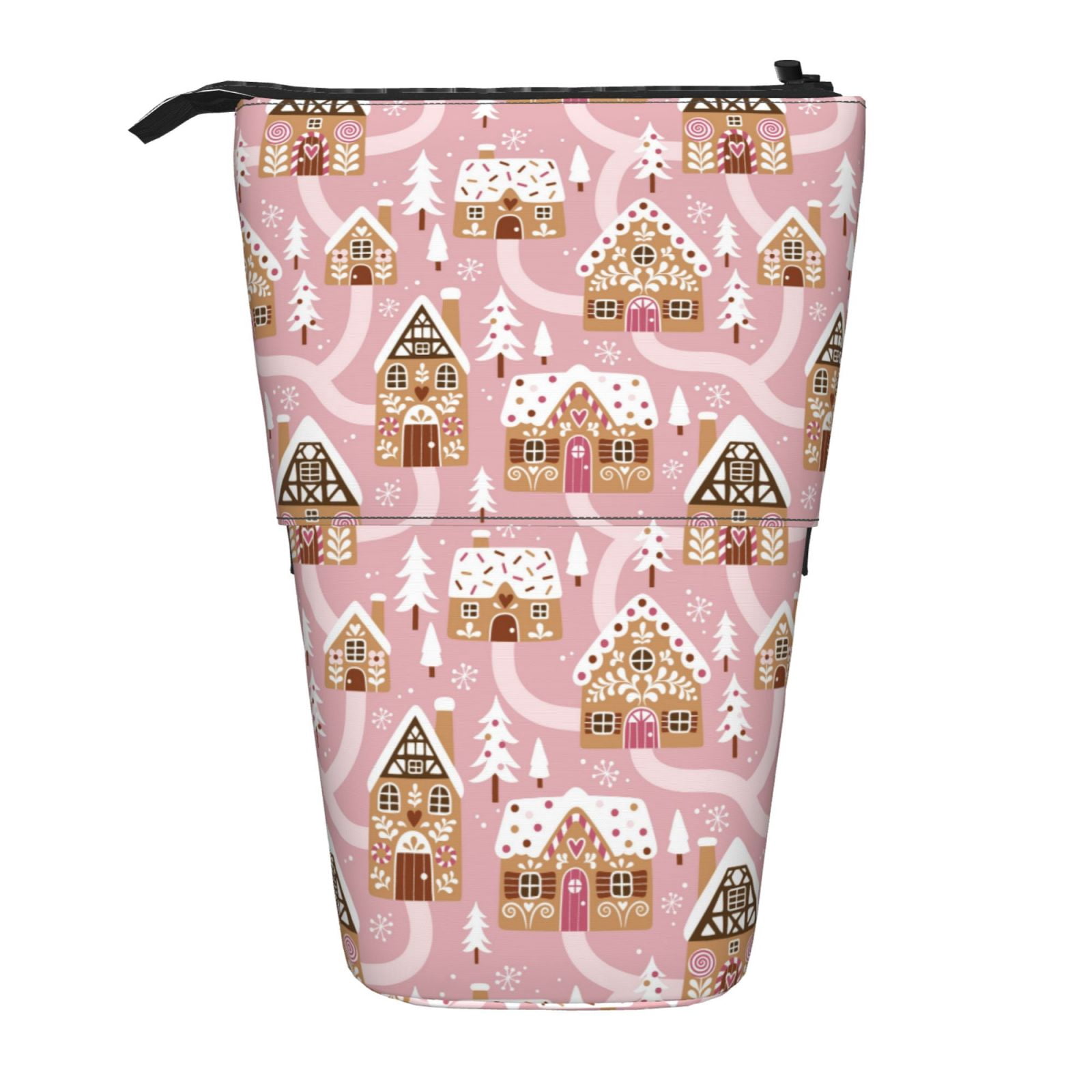 Tebeau Gingerbread Houses Pink Wonderland Print Telescopic Pencil Bag ...