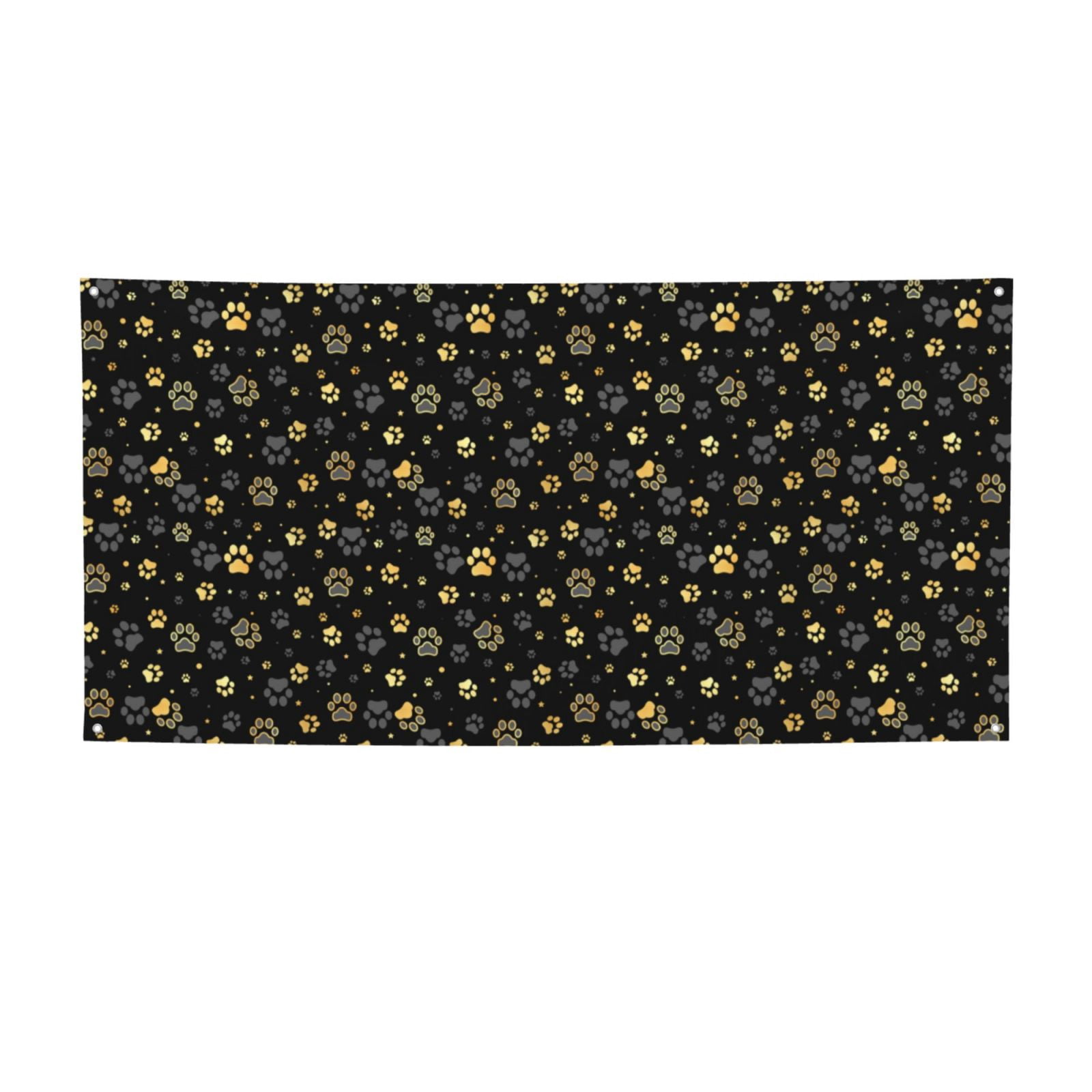 Tebeau Gold Dog Paw Print Banner Backdrop Banner for Outdoor and Indoor ...