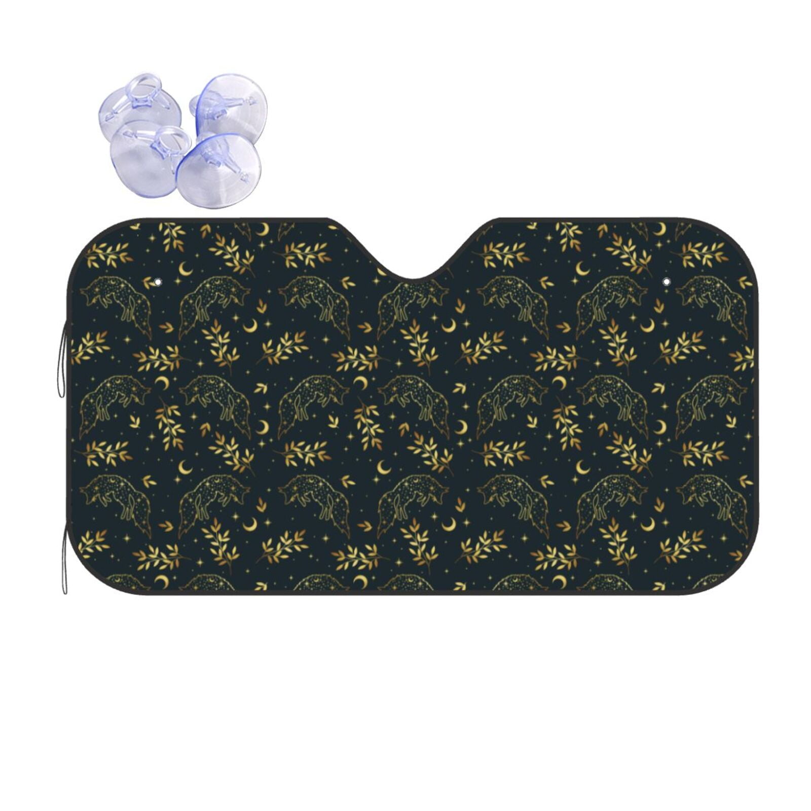 Tebeau Golden line fox Print Foldable Car Windshield Sun Shades ...