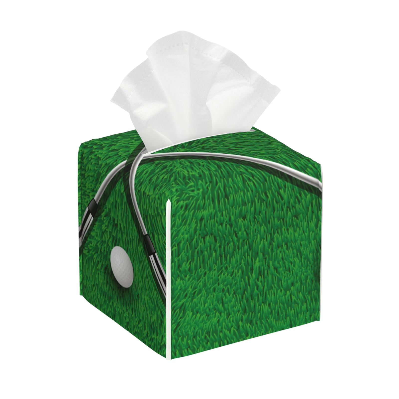 Tebeau Golf Sport Club Print Tissue Box Cover Holder, Square with ...