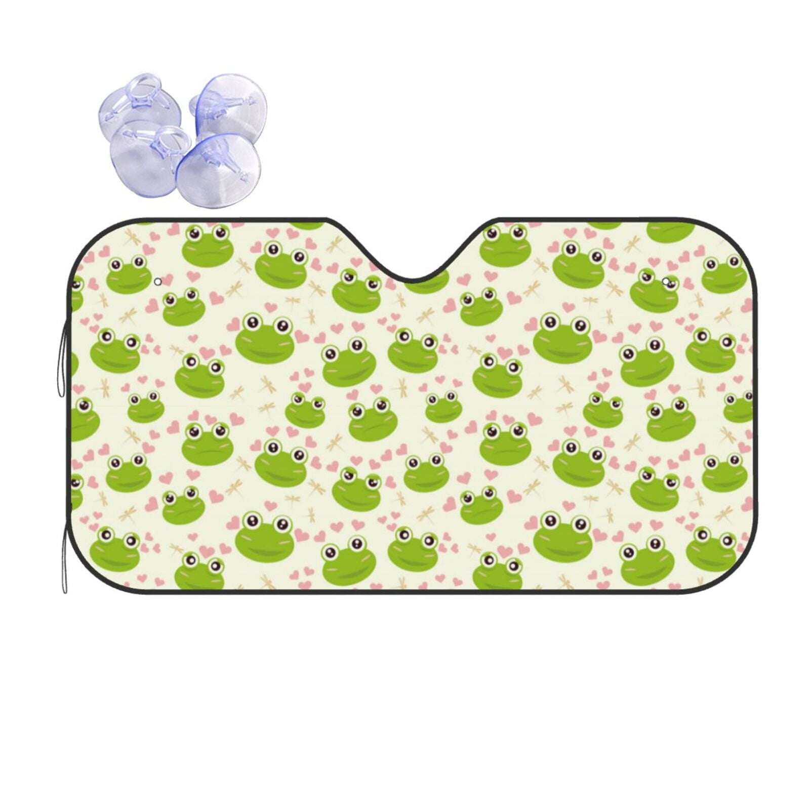 Tebeau Green Frog Print Foldable Car Windshield Sun Shades Universal ...