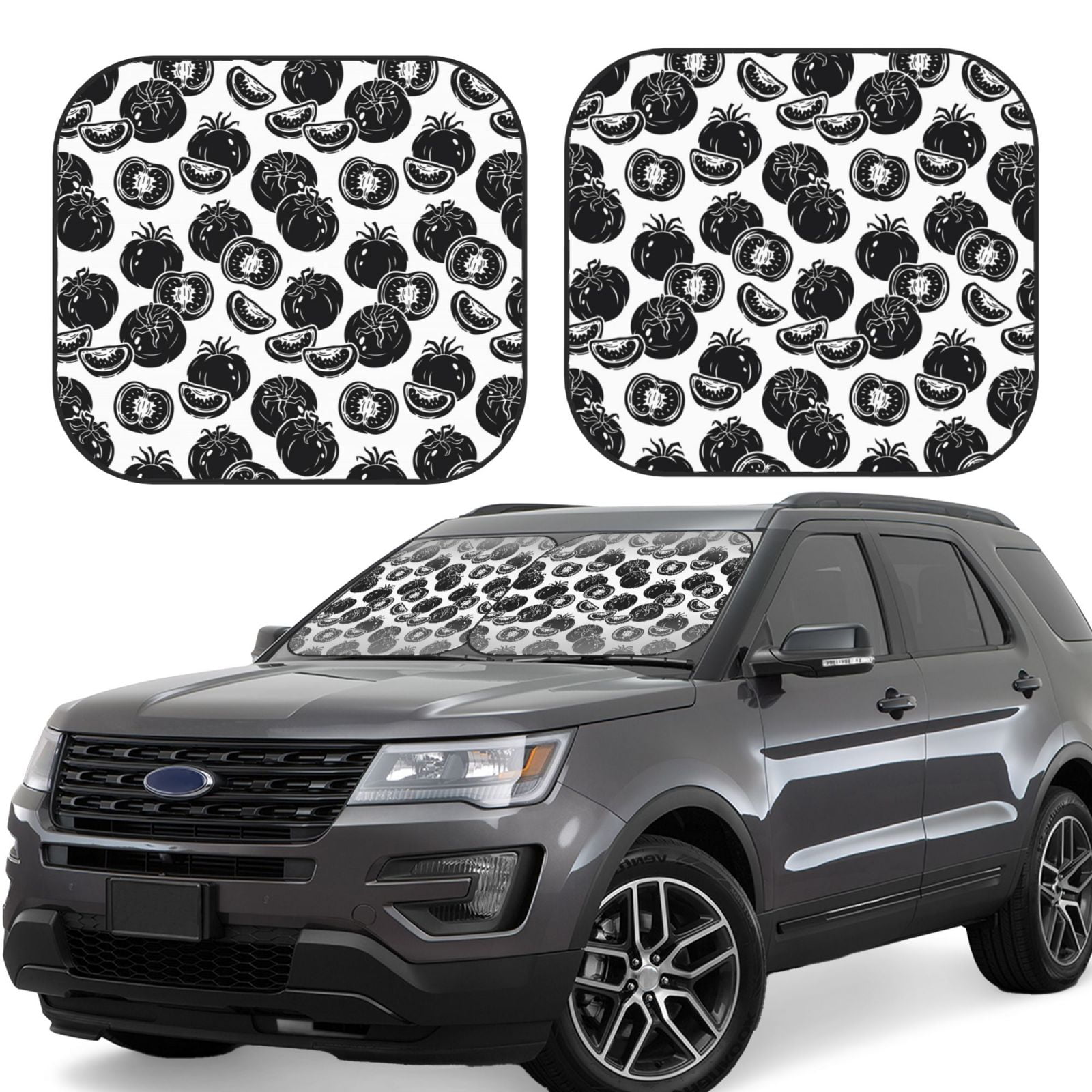 Tebeau Hand Drawn Tomatoes Print Foldable Car Windshield Sun Shades ...