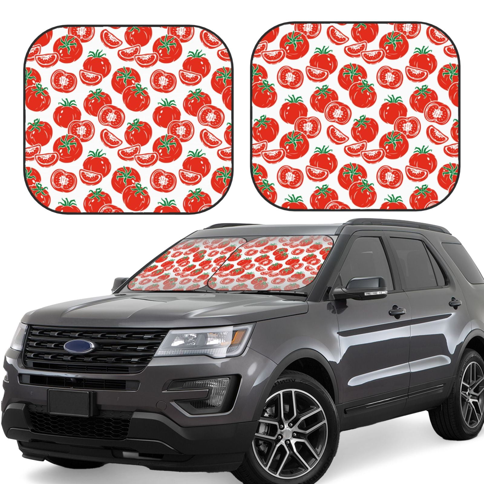 Tebeau Hand Drawn Tomatoes Print Foldable Car Windshield Sun Shades ...
