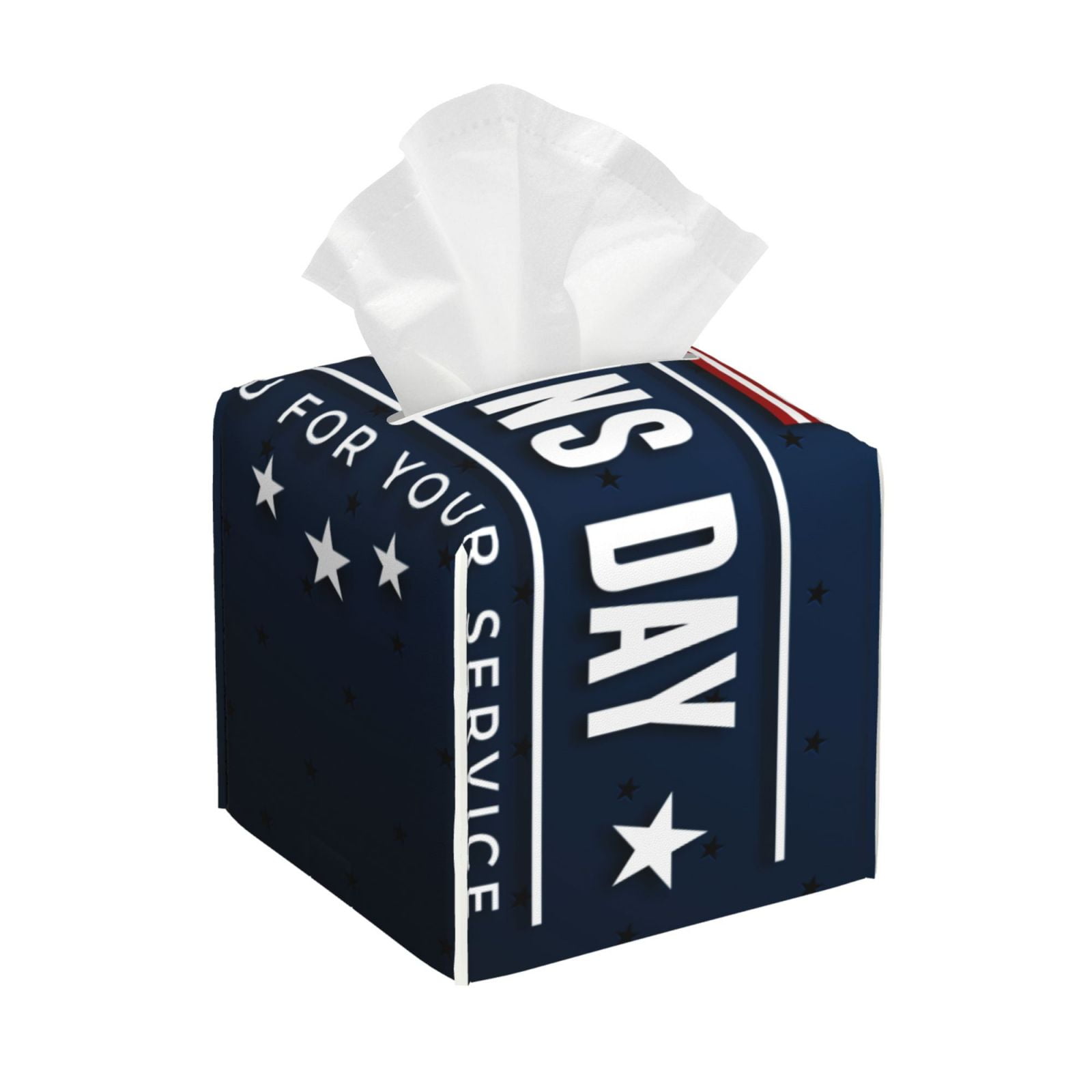 Tebeau Happy Veterans Day Print Tissue Box Cover Holder, Square with ...