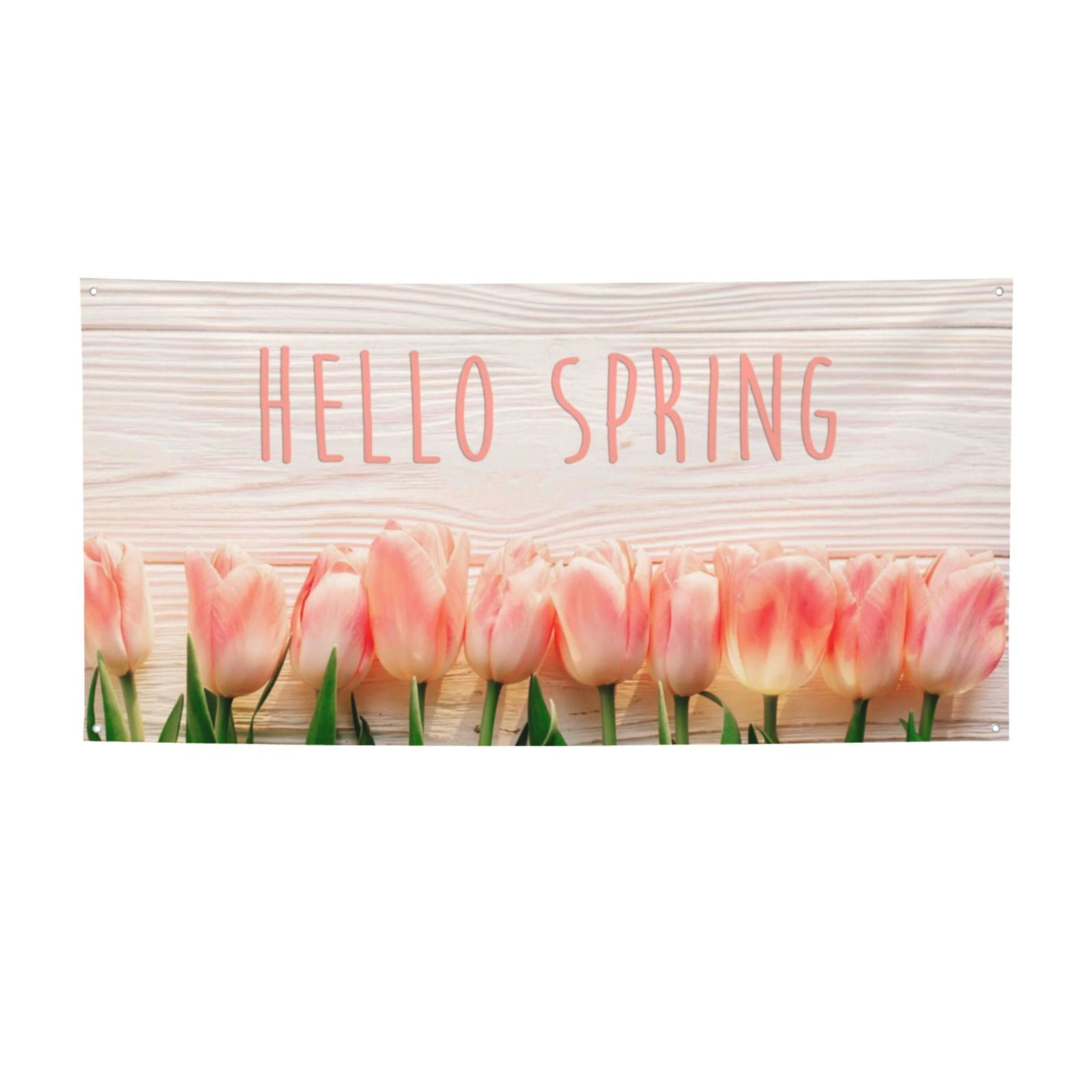 Tebeau Hello Spring Print Banner Backdrop Banner for Outdoor and Indoor ...