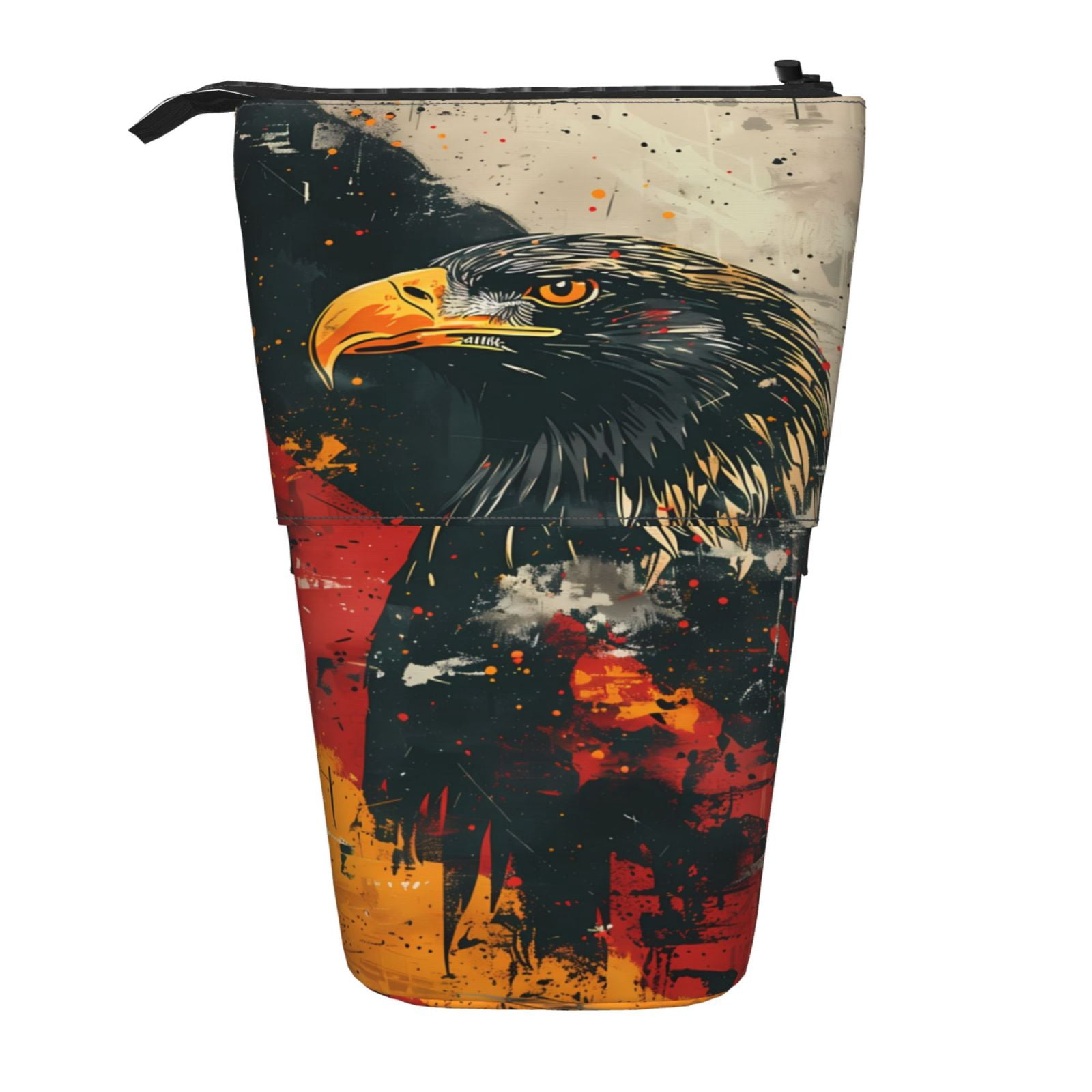 Tebeau Ink Style Bald Eagle Print Telescopic Pencil Bag Pen Holder Pop ...