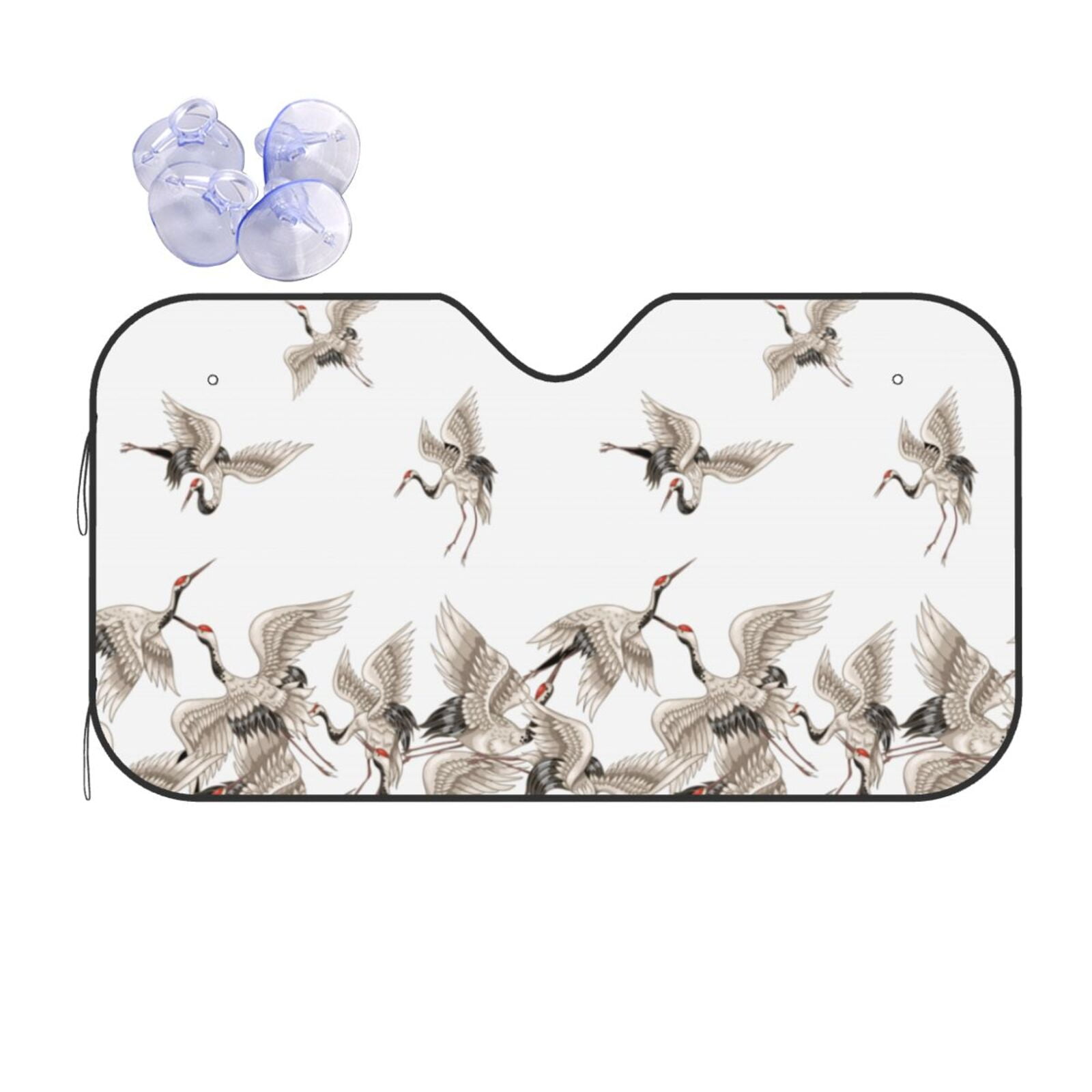 Tebeau Japanese White Cranes Print Foldable Car Windshield Sun Shades ...