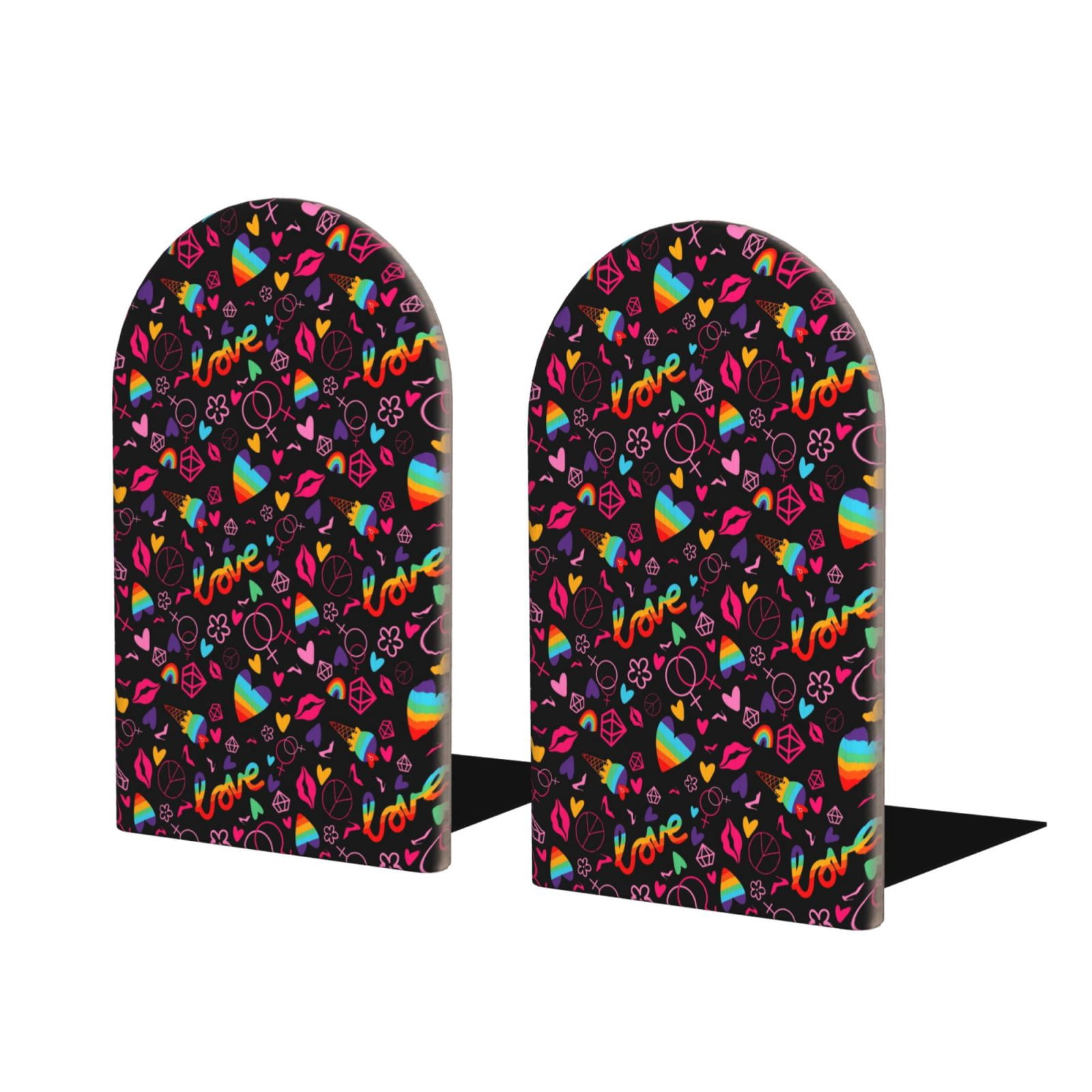 Tebeau Lgbt Rainbow For Pride Print Wood Bookends for Shelves,Bookends ...