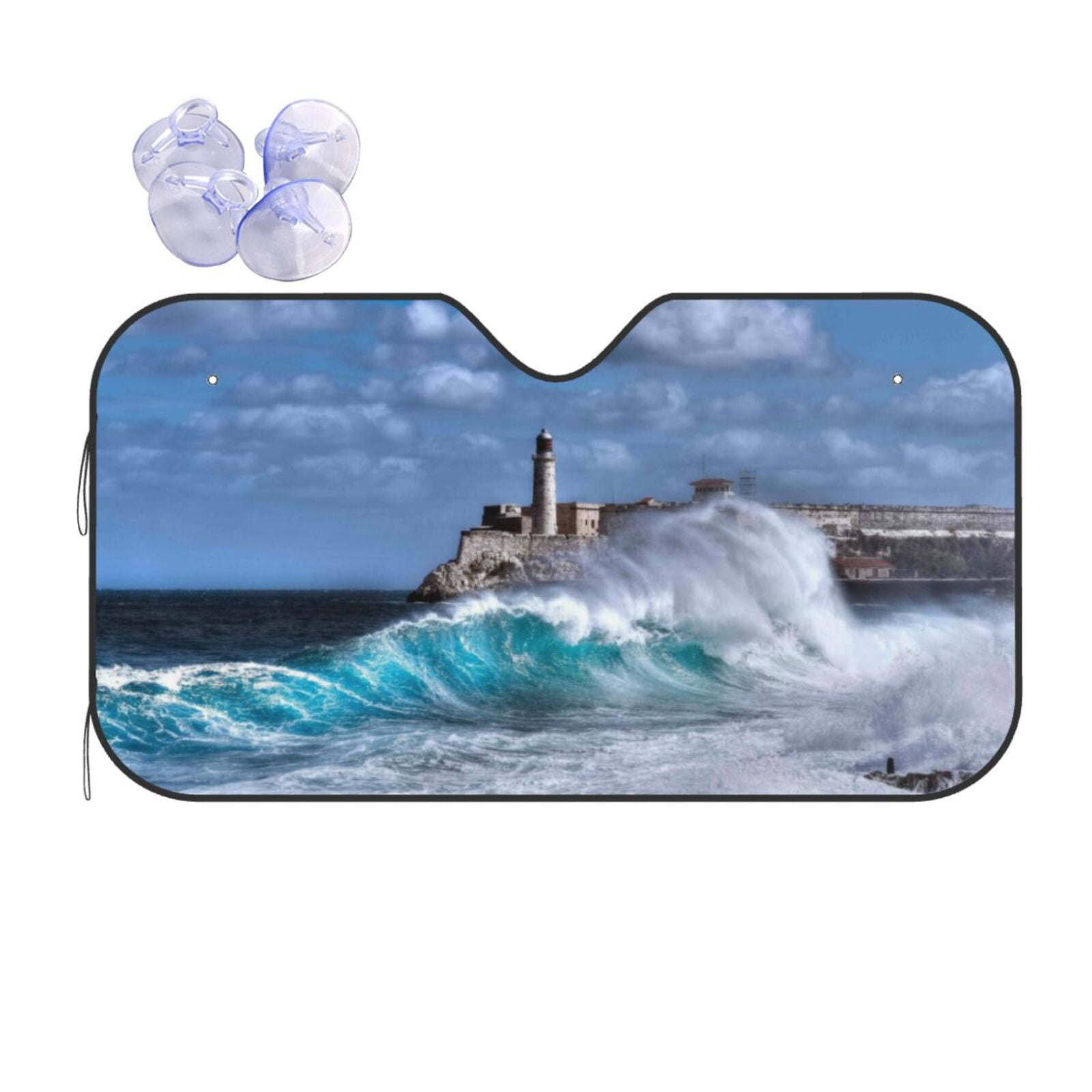 Tebeau Lighthouse in Havana Print Foldable Car Windshield Sun Shades ...