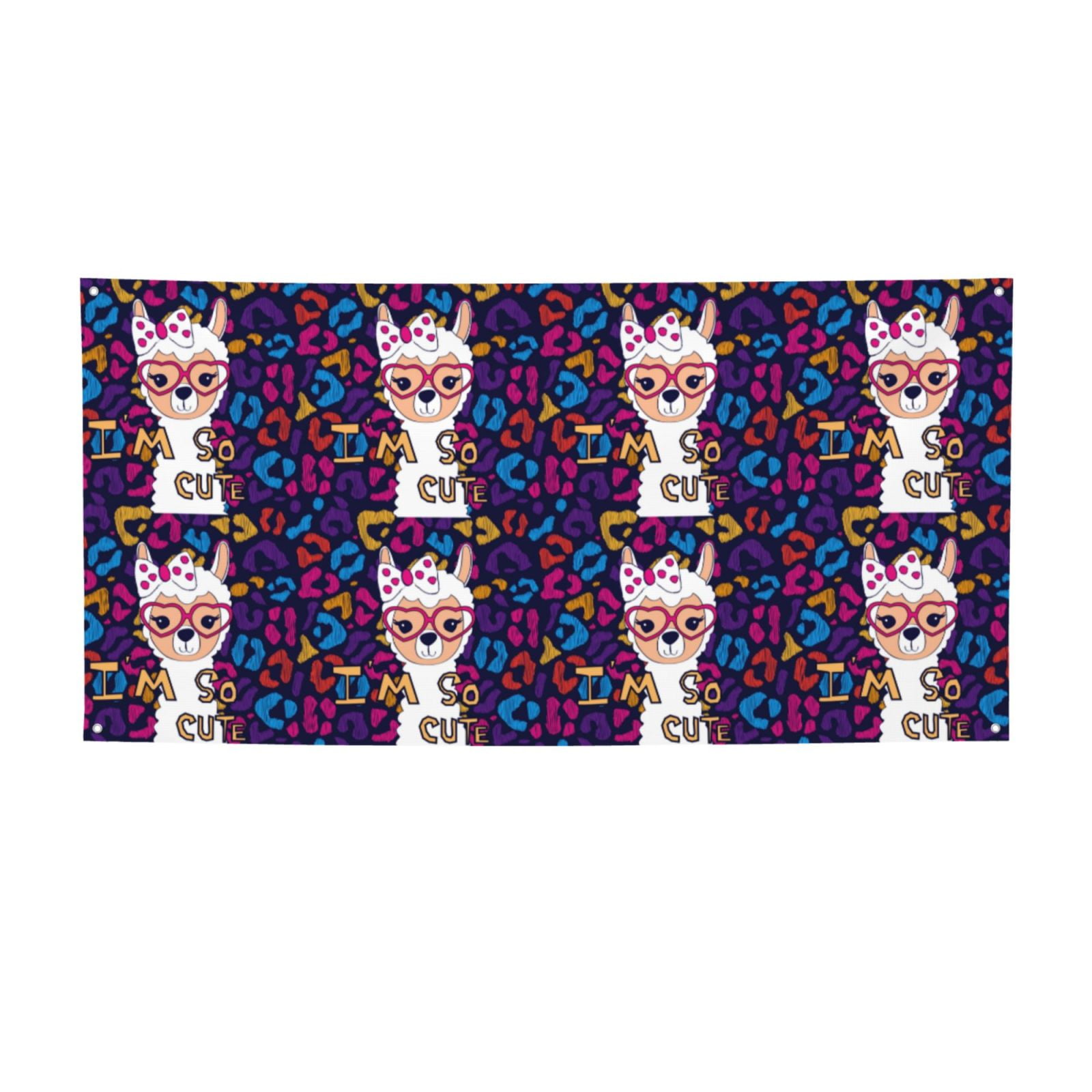 Tebeau Llama Alpaca Print Banner Backdrop Banner for Outdoor and Indoor ...