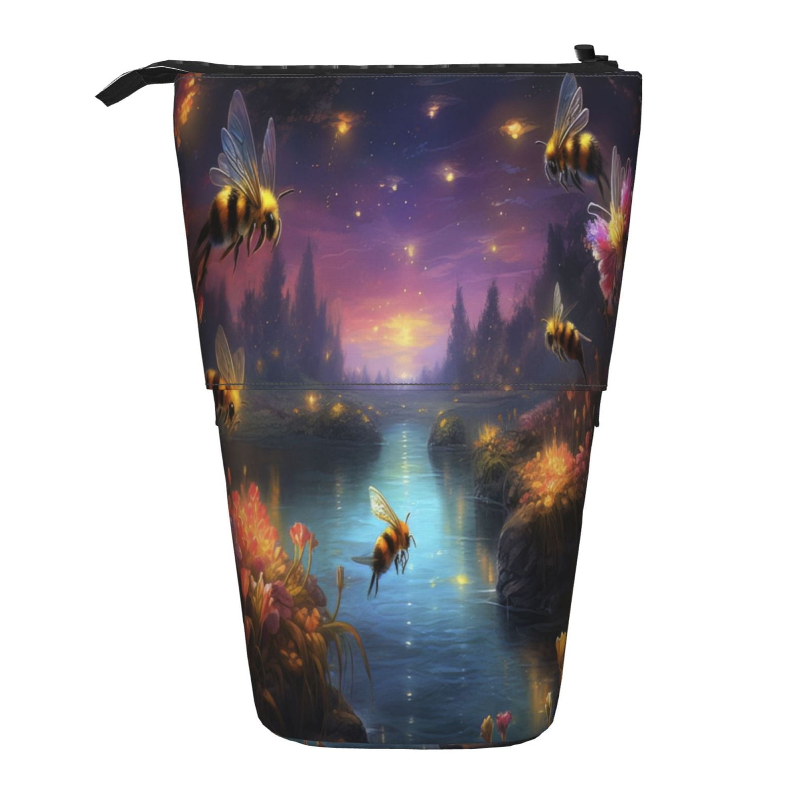Tebeau Magical Bees Twilight River Print Telescopic Pencil Bag Pen ...