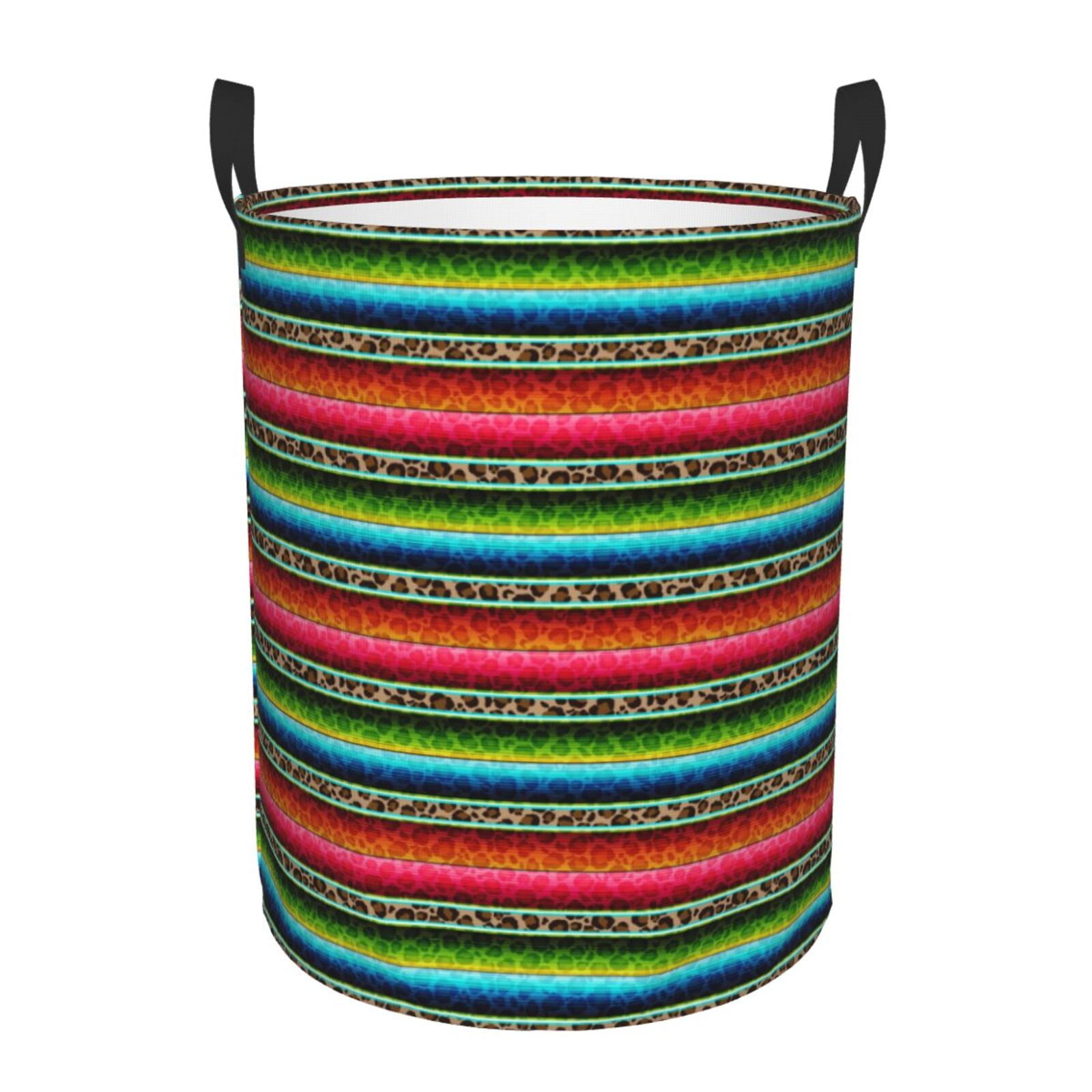 Tebeau Mexican Leopard Serape Blanket Stripes Print Large Storage ...