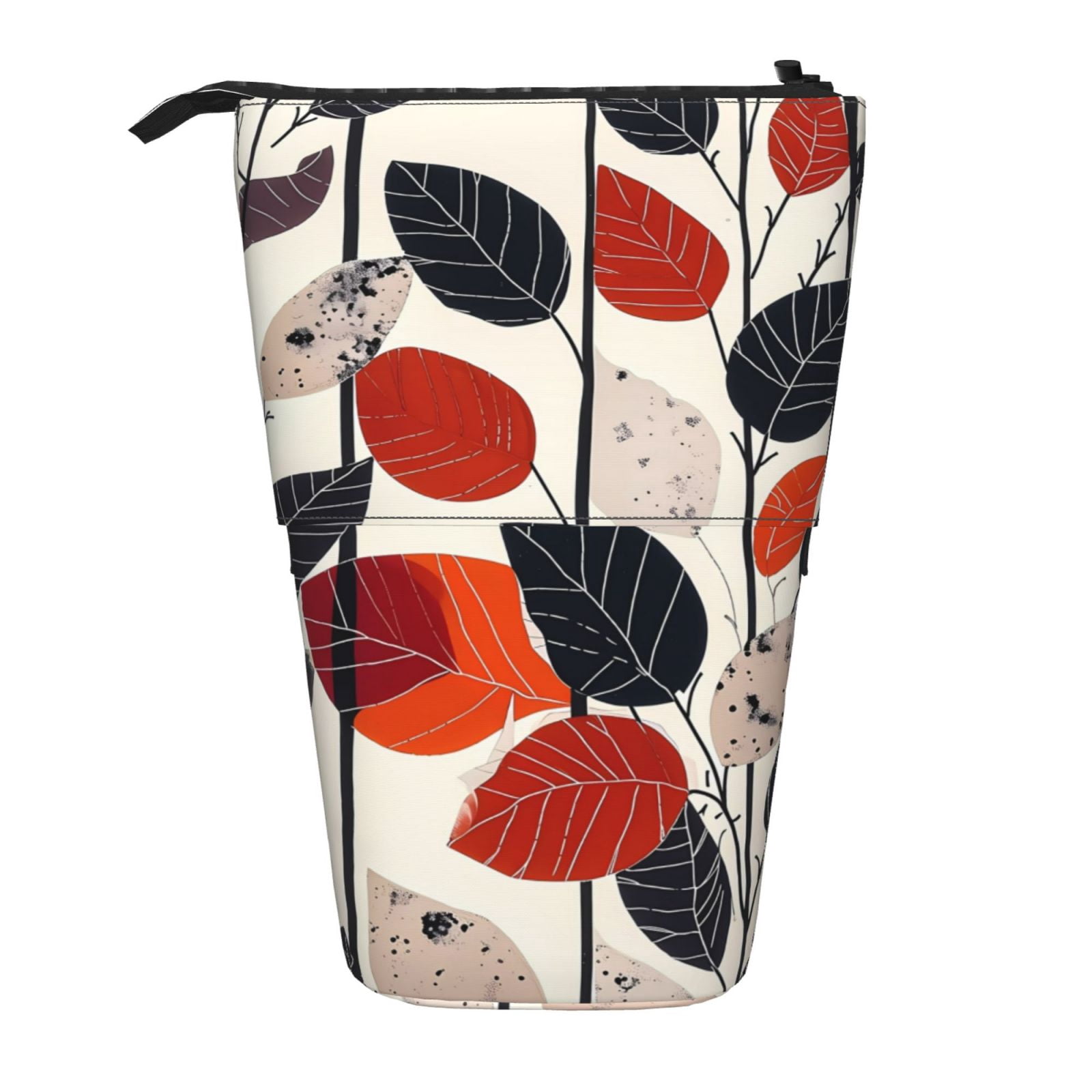 Tebeau Modern Abstract Leaf Pattern Print Telescopic Pencil Bag Pen ...