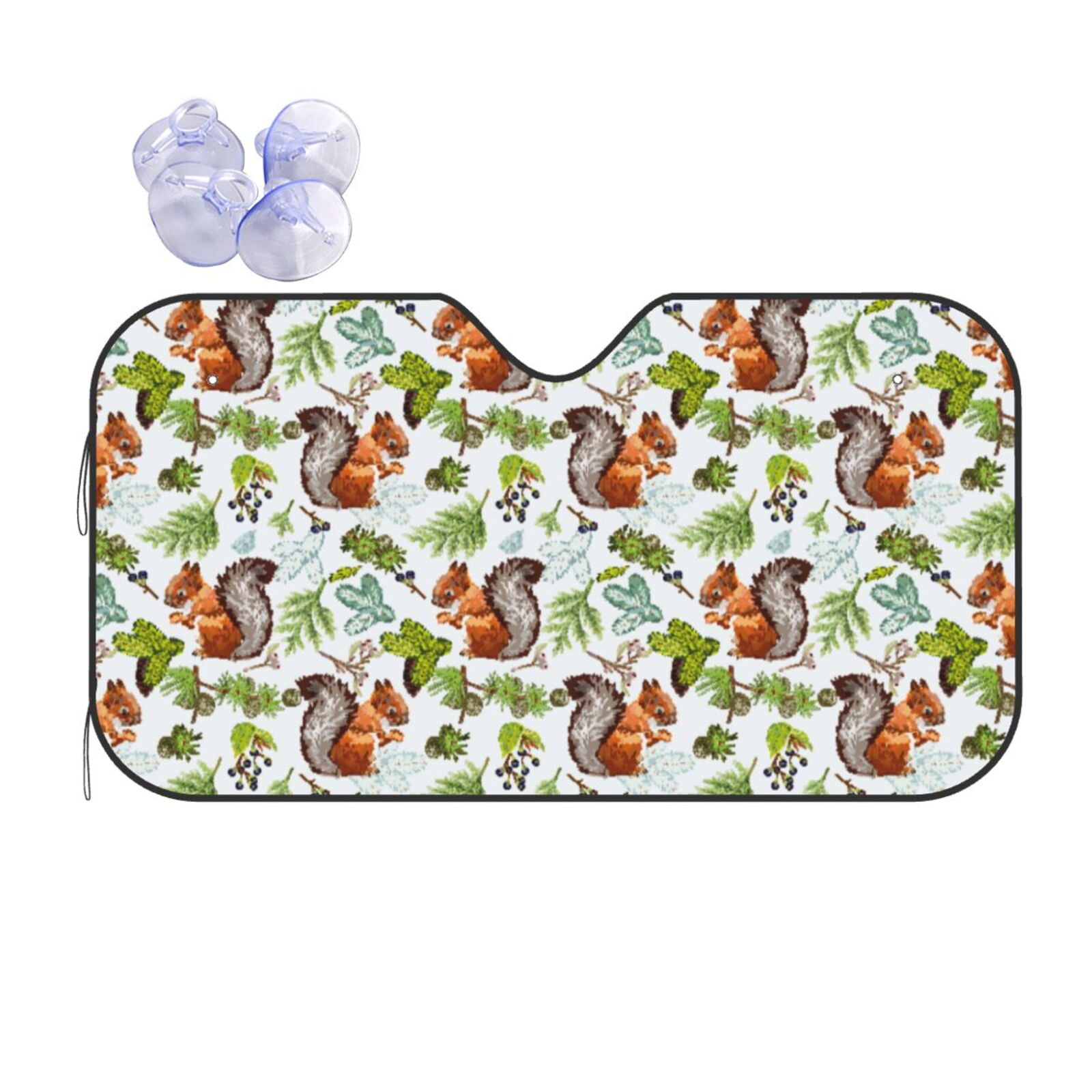 Tebeau Mosaic Forest Squirrel Print Foldable Car Windshield Sun Shades ...