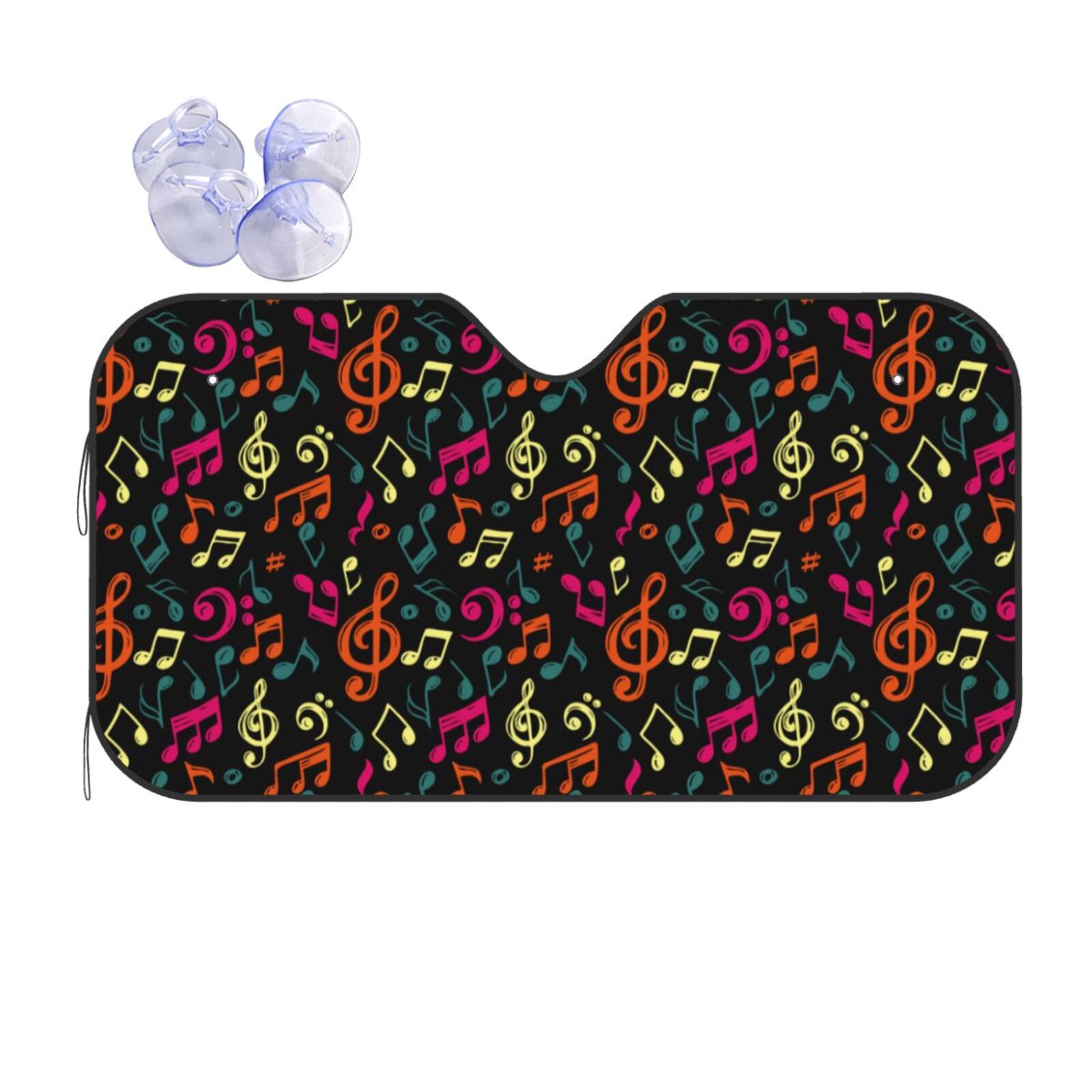 Tebeau Music Notes Print Foldable Car Windshield Sun Shades Universal ...