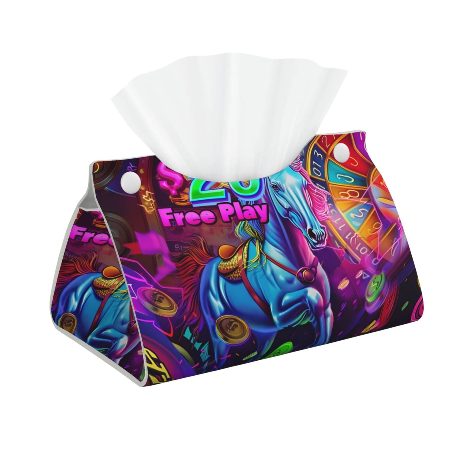 Tebeau Neon Free Play Print Tissue Box Cover,Modern PU Leather ...