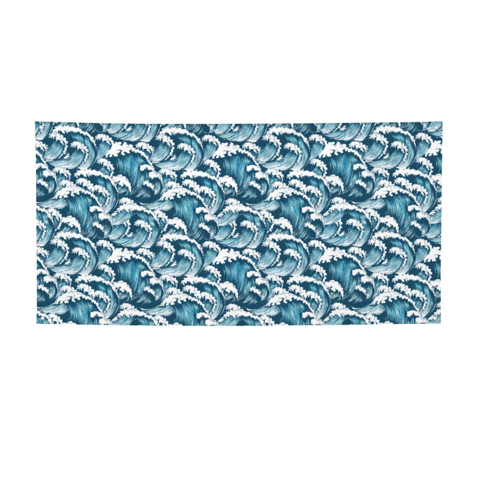 Tebeau Ocean Waves Print Banner Backdrop Banner for Outdoor and Indoor ...