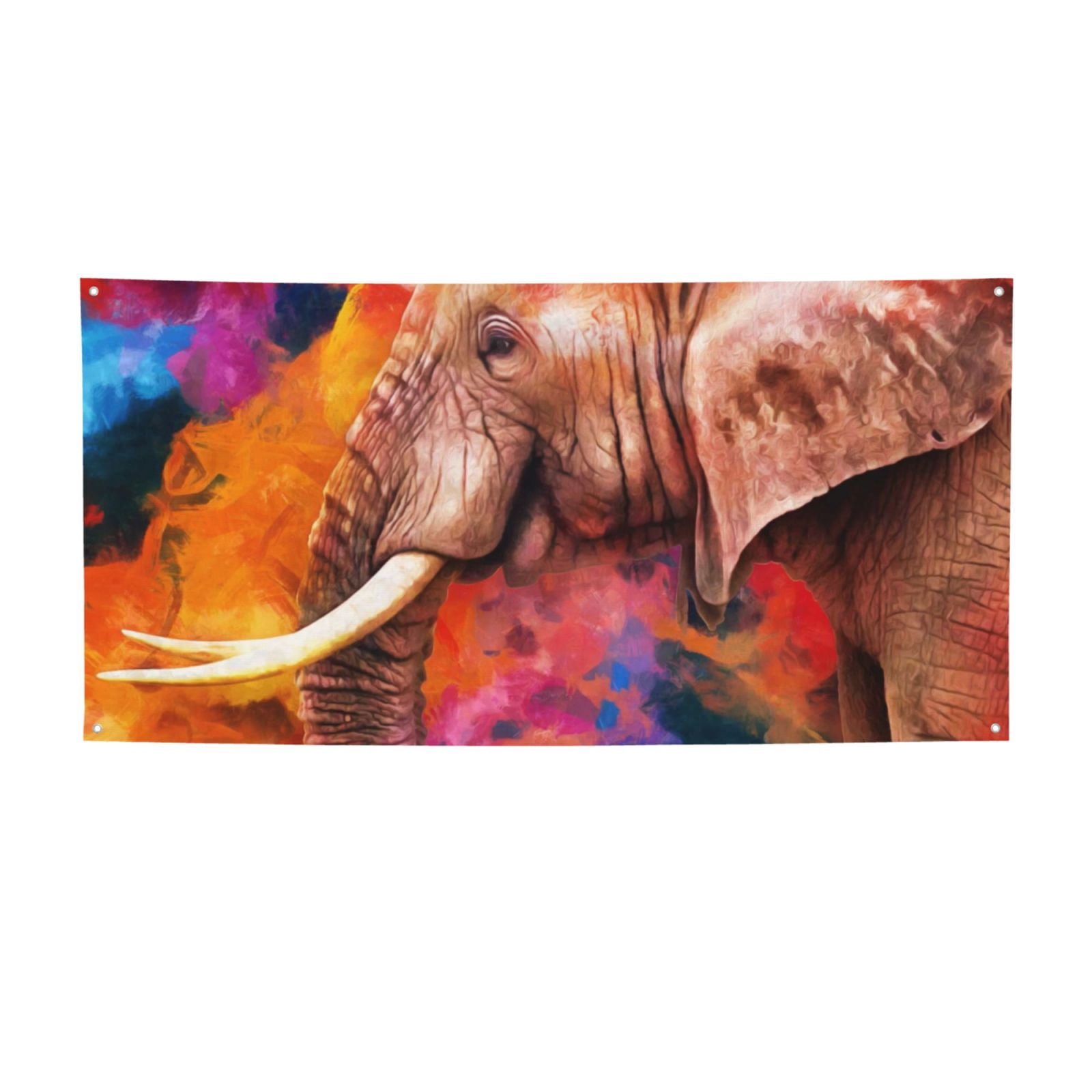 Tebeau Oil Paintings of Elephants Print Banner Backdrop Banner for ...