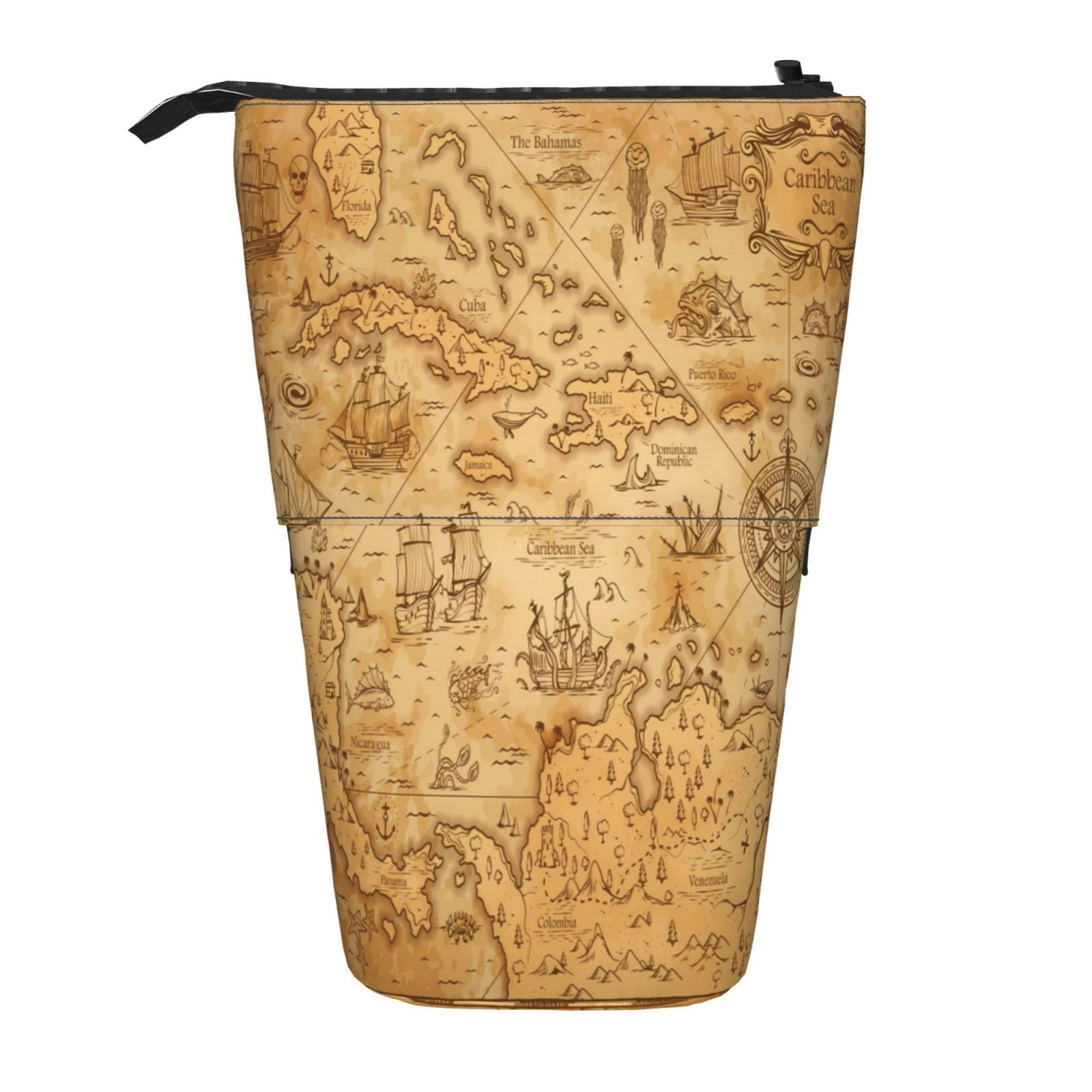 Tebeau Old Vintage Map Of Sea Print Telescopic Pencil Bag Pen Holder ...