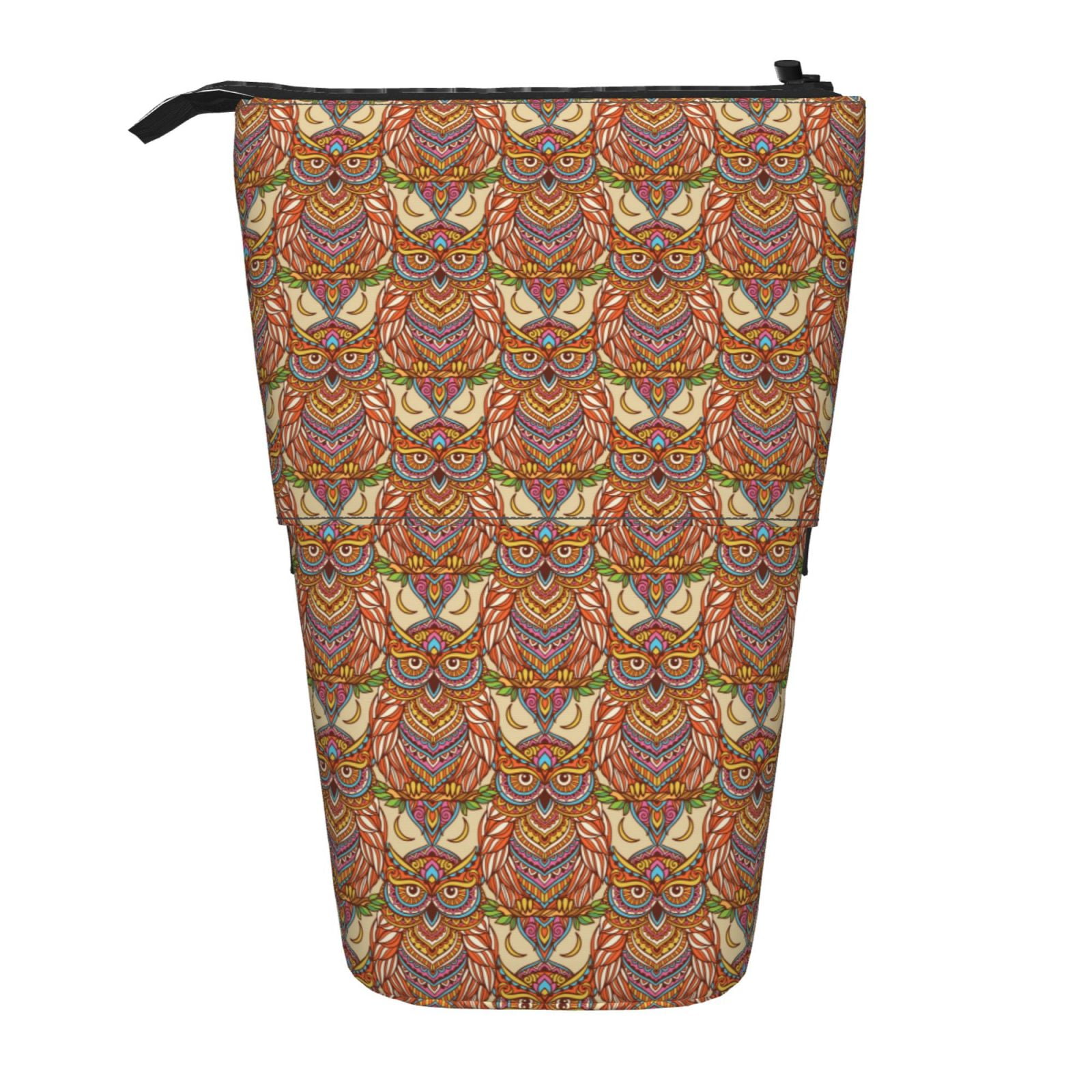 Tebeau Owl Mandala Print Telescopic Pencil Bag Pen Holder Pop Up ...