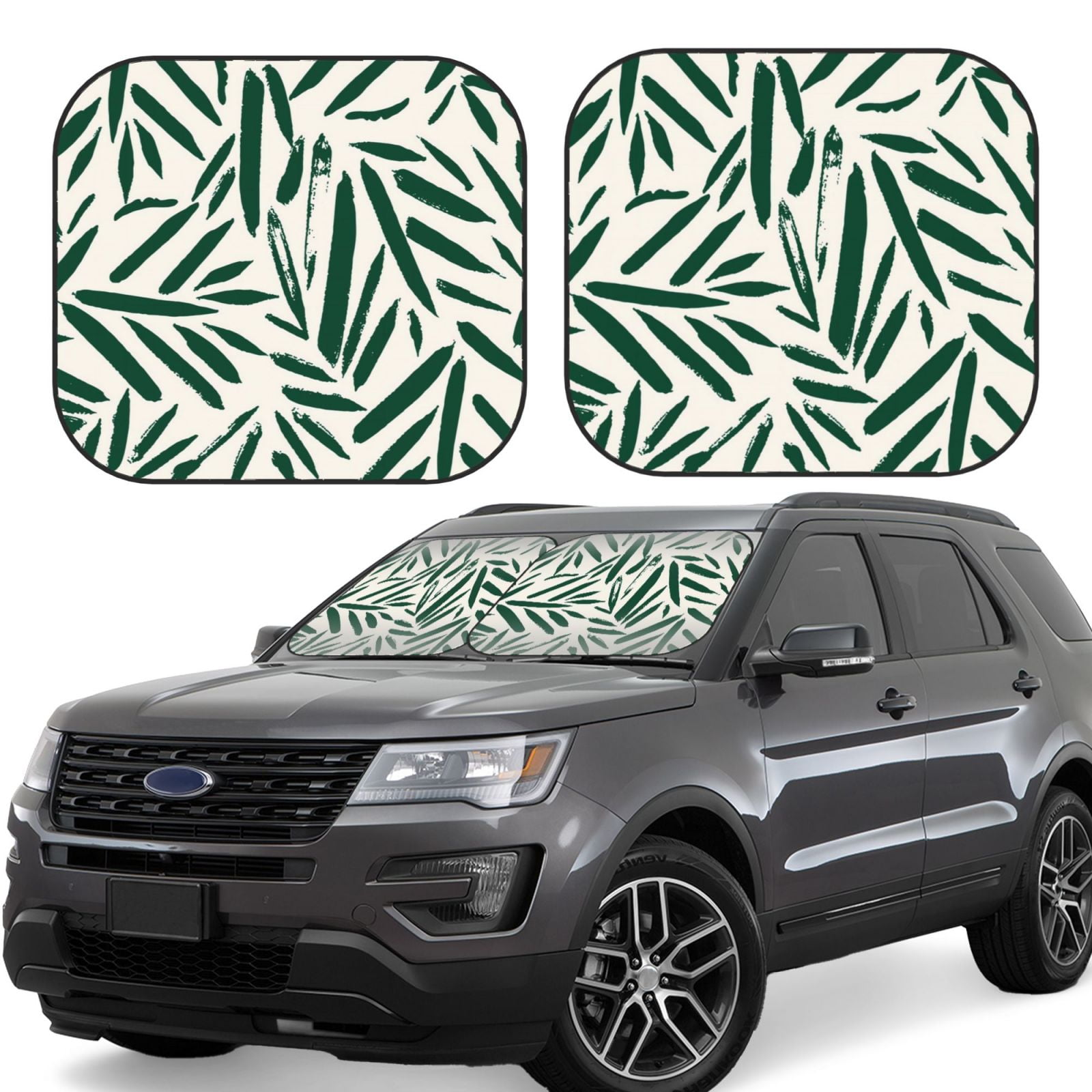 Tebeau Palm Branch With Leaves Print Foldable Car Windshield Sun Shades ...