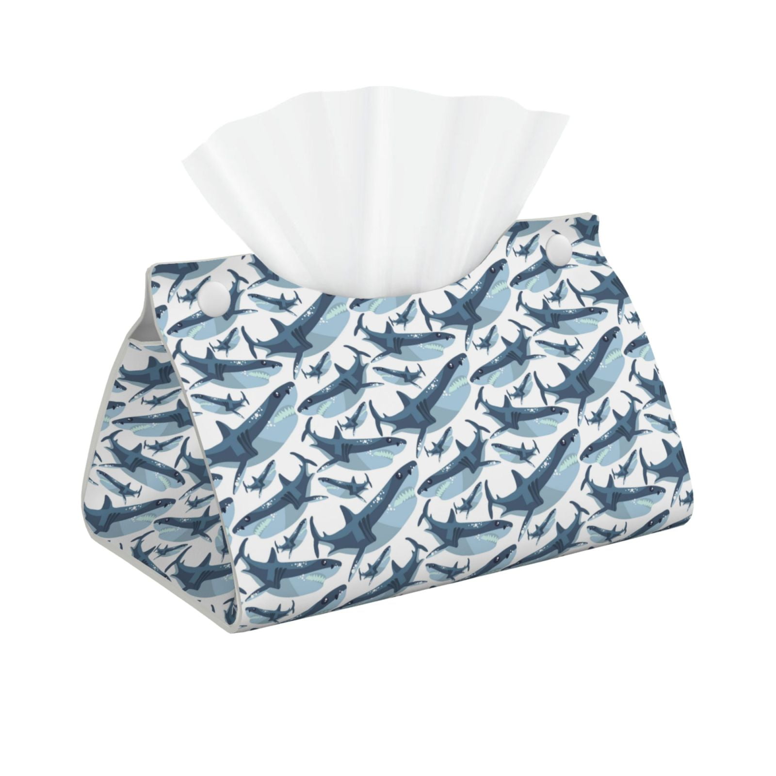 Tebeau Party Shark Cute Print Tissue Box Cover,Modern PU Leather ...